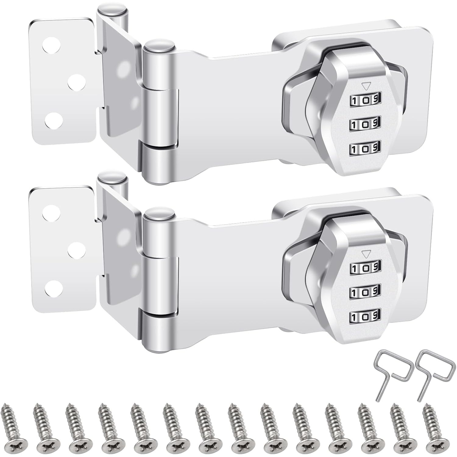 Zarique 2 Pcs Collapsible Solid 304 Stainless Steel Cabinet Lock ...