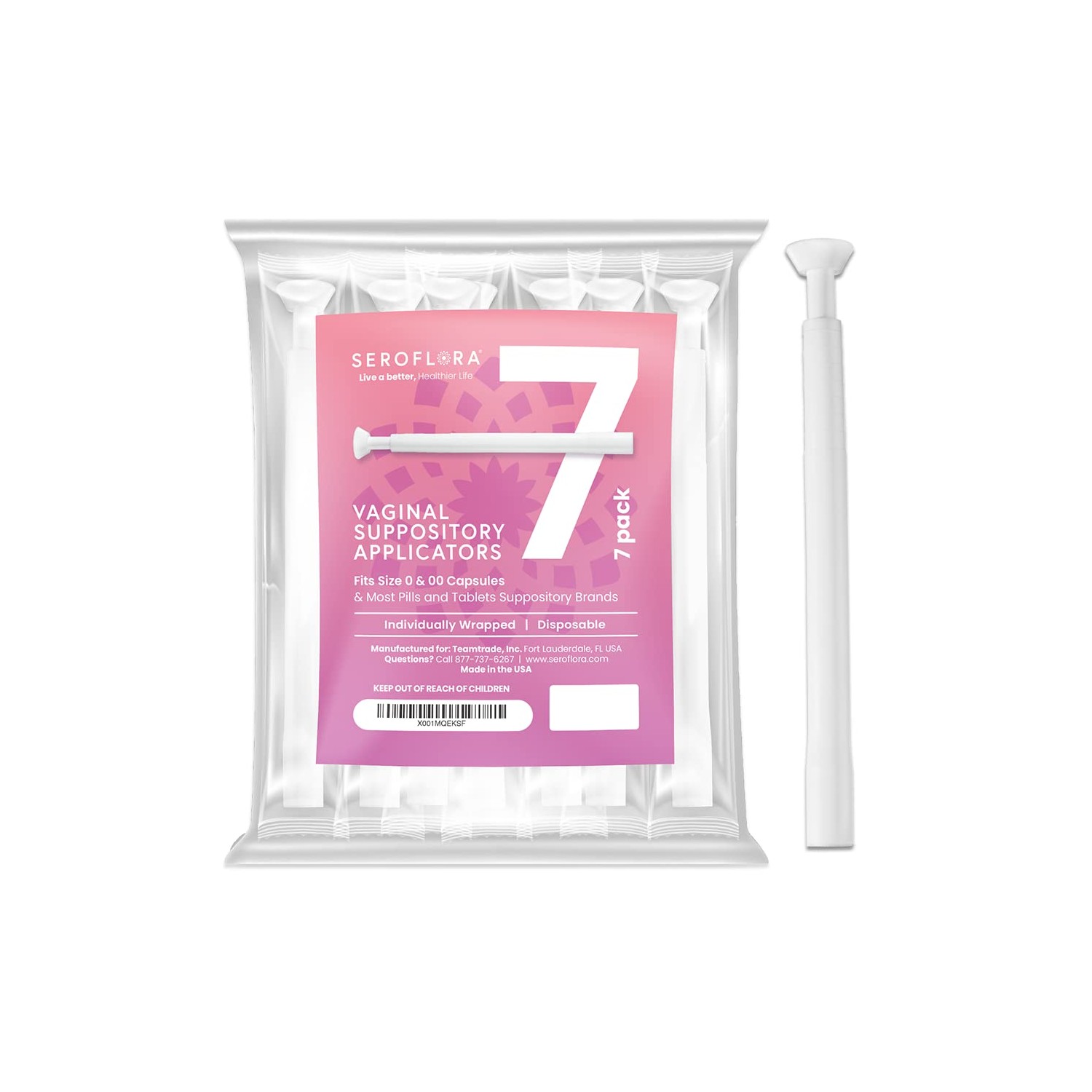 Seroflora Boric Acid Vaginal Suppository Applicators, Sterilized ...