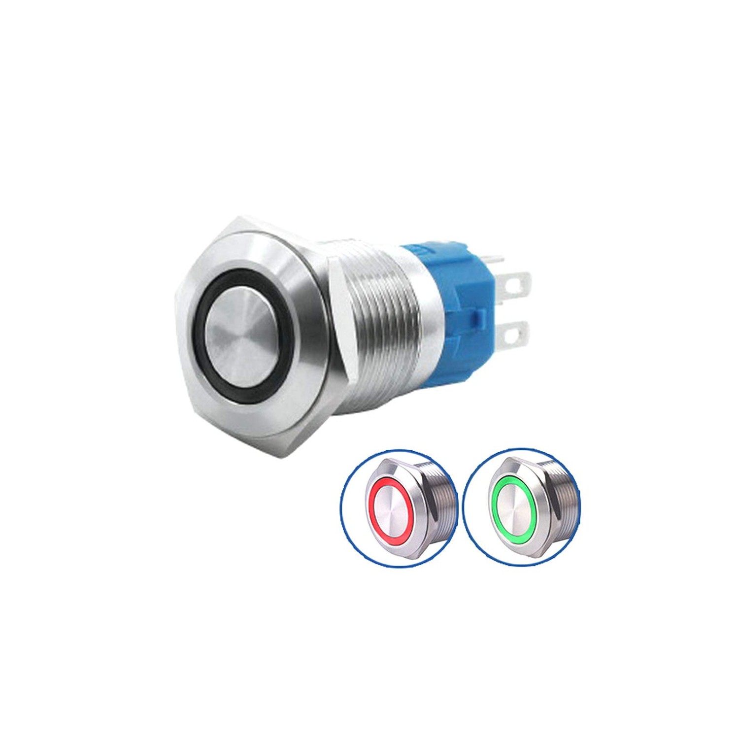 WerFamily Two Colors Angel Eye LED 16mm Momentary Push Button Switch ...