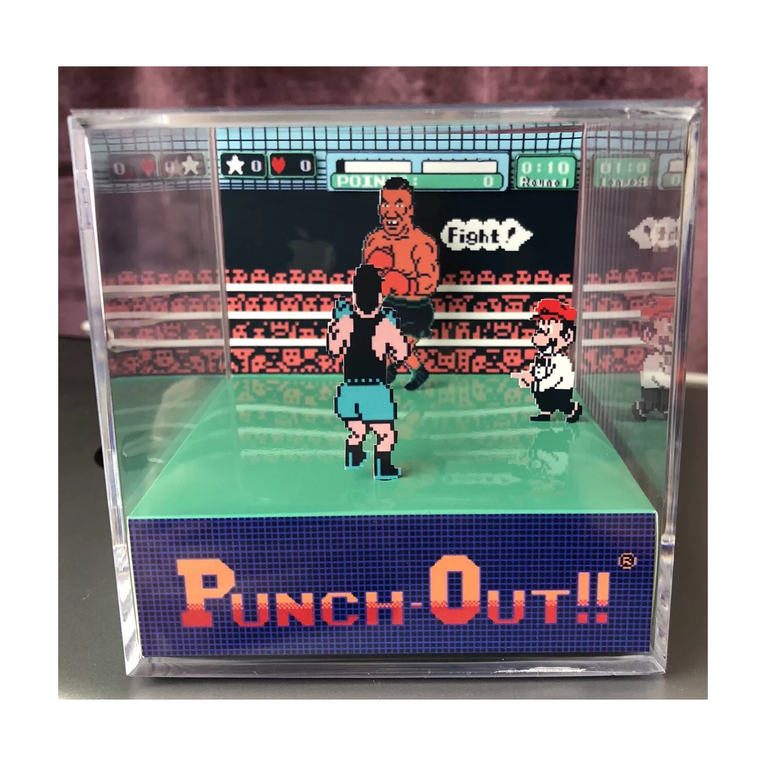 Gamer Nostalgia Punch Out Nes Mike Tyson 3D Cube Handmade Diorama ...