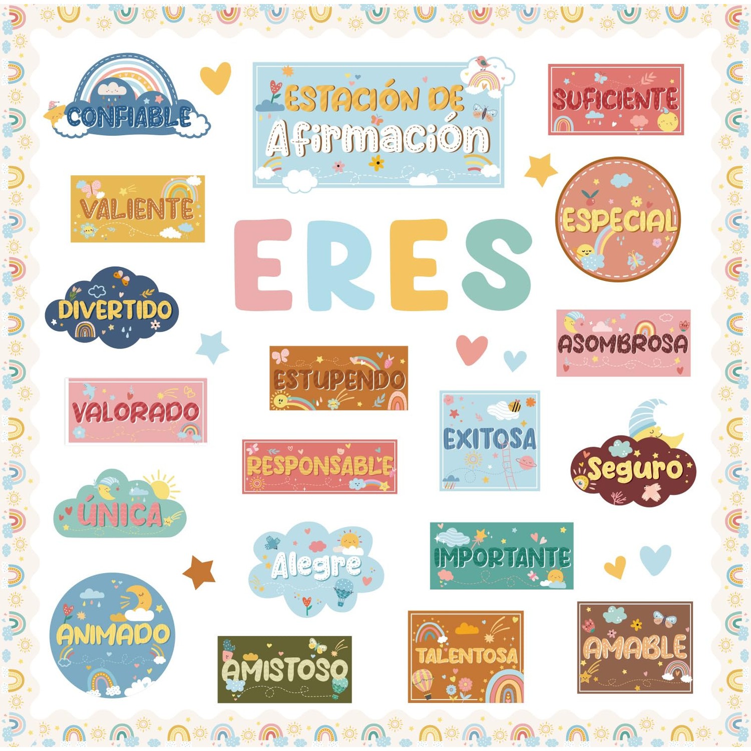 Shejdgart Spanish Affirmation Station Decorations - Positive ...