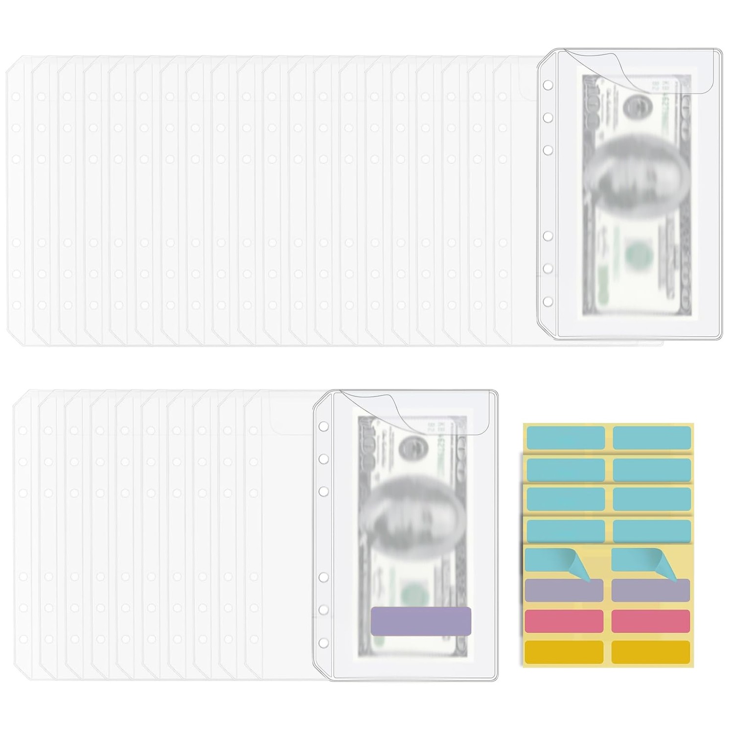 Budget Binder Cash Envelopes 2 in 1 Money Saving Binder,Binder Pockets ...