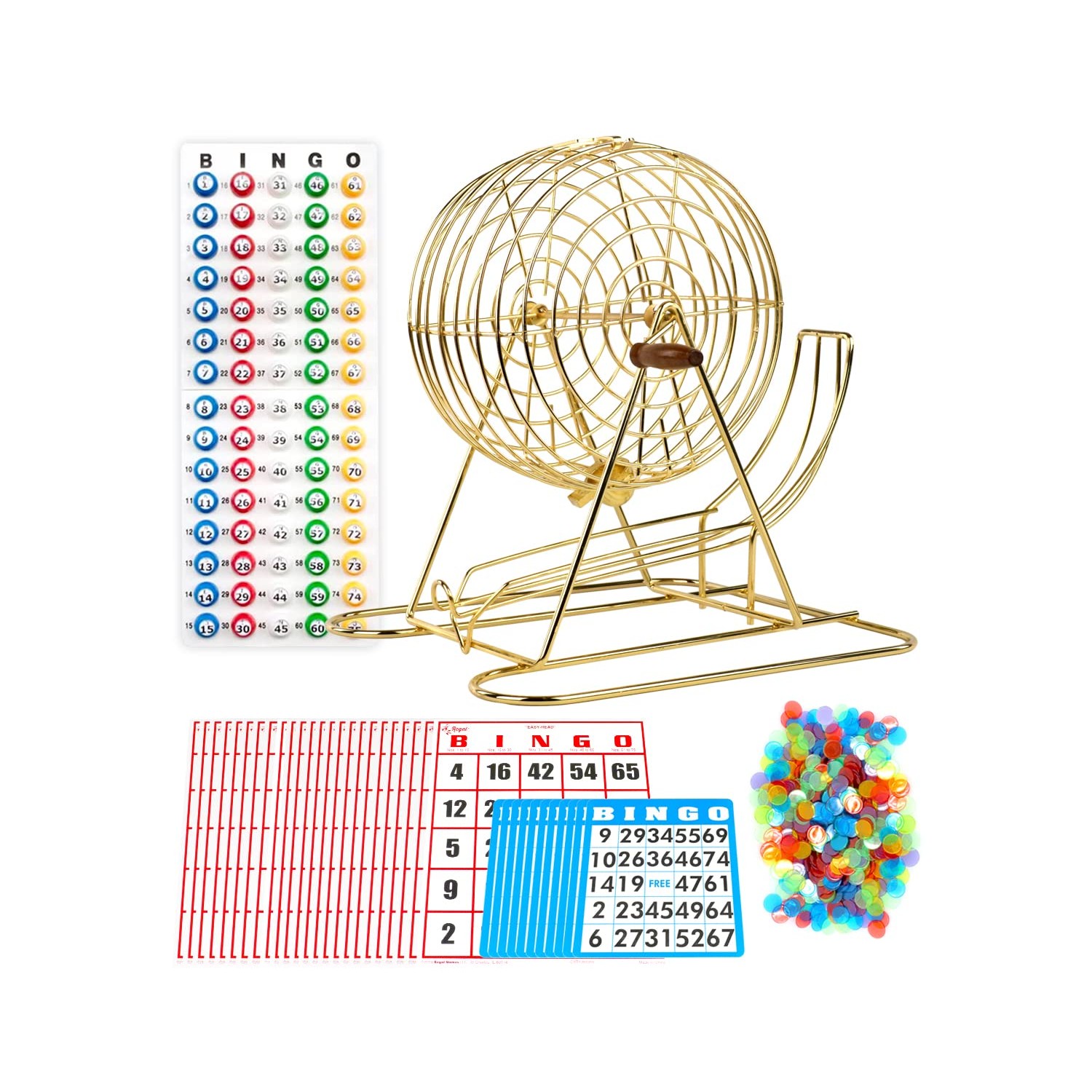 Regal Bingo Professional Bingo Game Set with 11" Wheel Cage, 75 Bingo ...