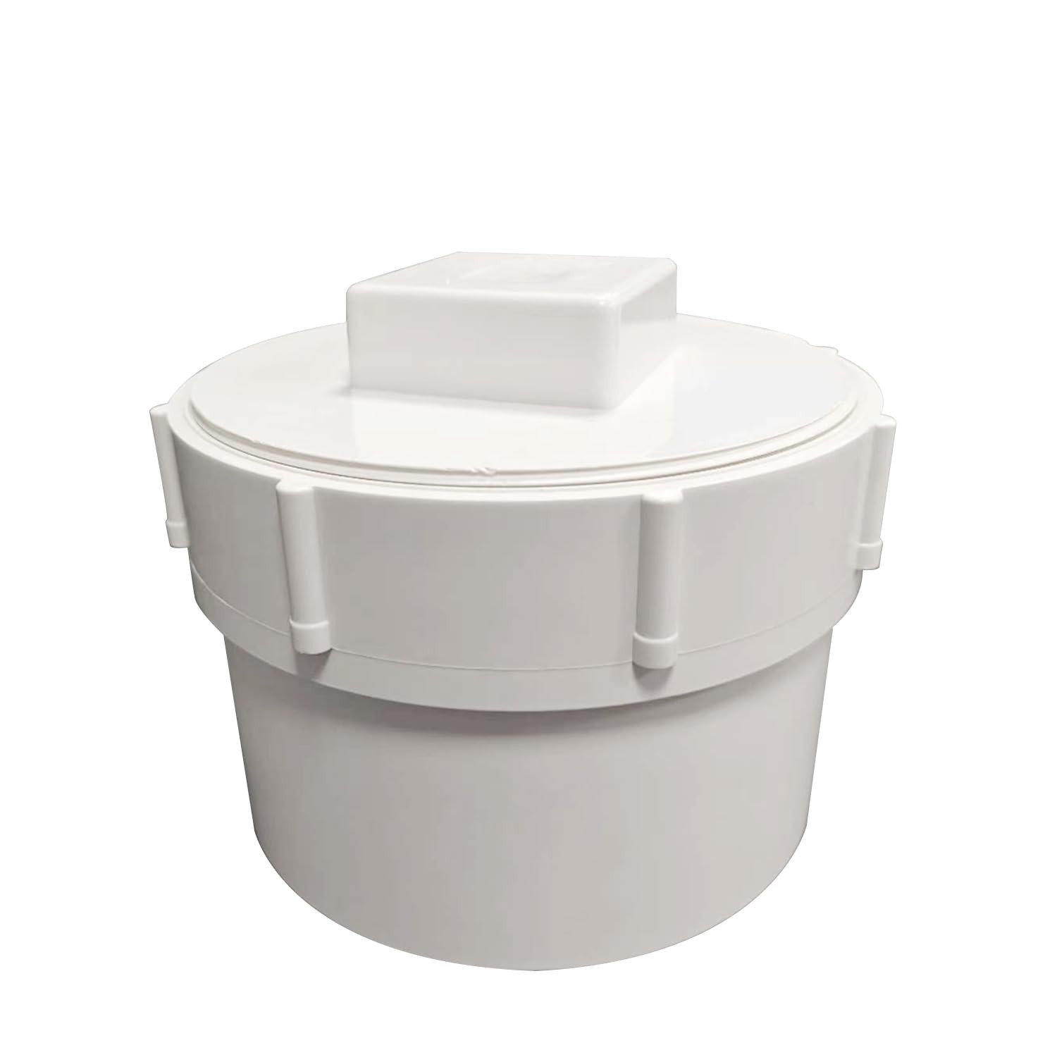 Fitvell 6" PVC Sewer Cleanout Adapter with Plug Pipe Fitting DWV Flush ...