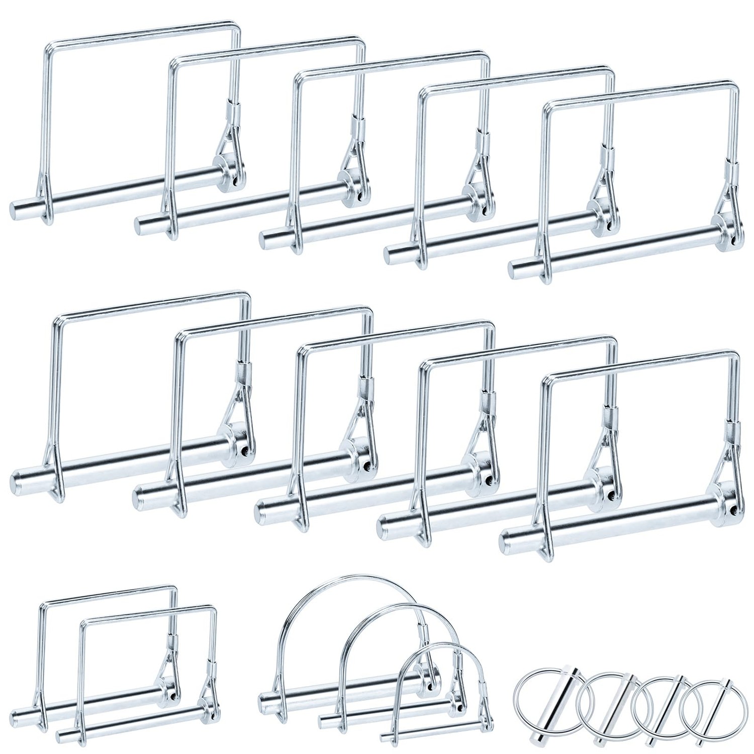 Glarks 10Pcs 6 x 70mm, 6 x 80mm Square Lynch Pin Set, Carbon Steel ...