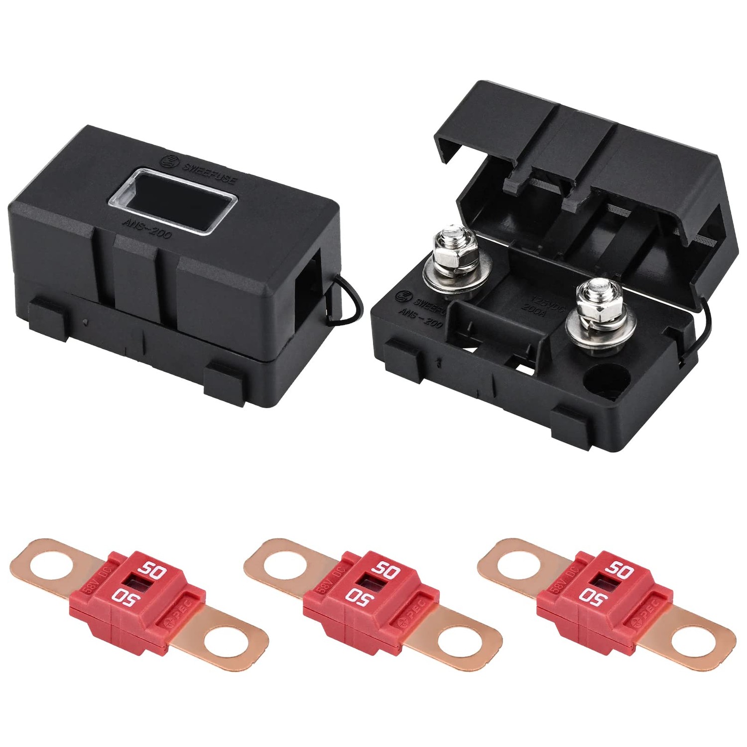 Midi Fuse, Pack of 3 Midi Screw Fuses 2 Pieces ANS Fuse Holder 12V-58V ...