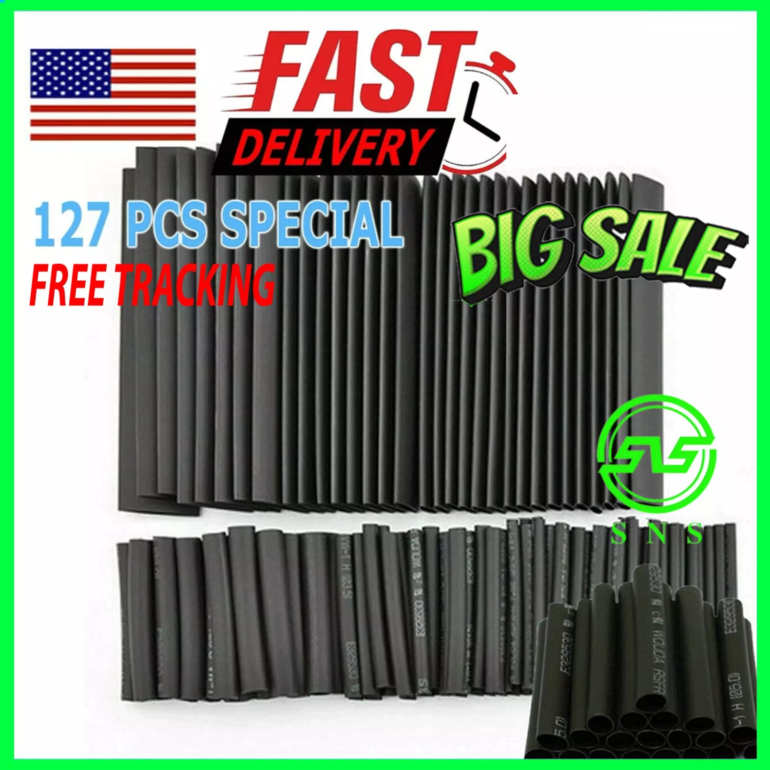 SNS 127pcs Heat Shrink Tubing Electrical Wire Insulation Cable ...