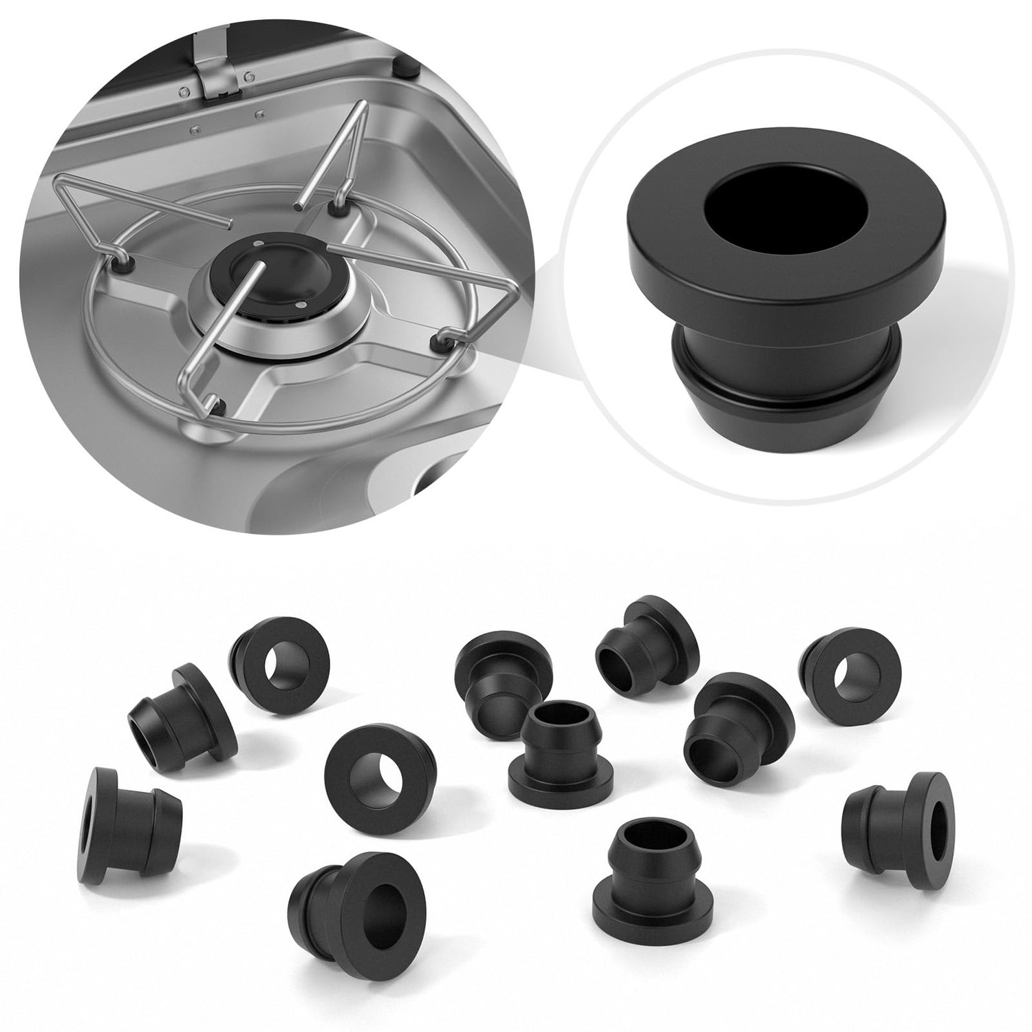 Siegvoll 12 Pcs Rubber Grommet Guides Rubber Grommets for Pot Support ...
