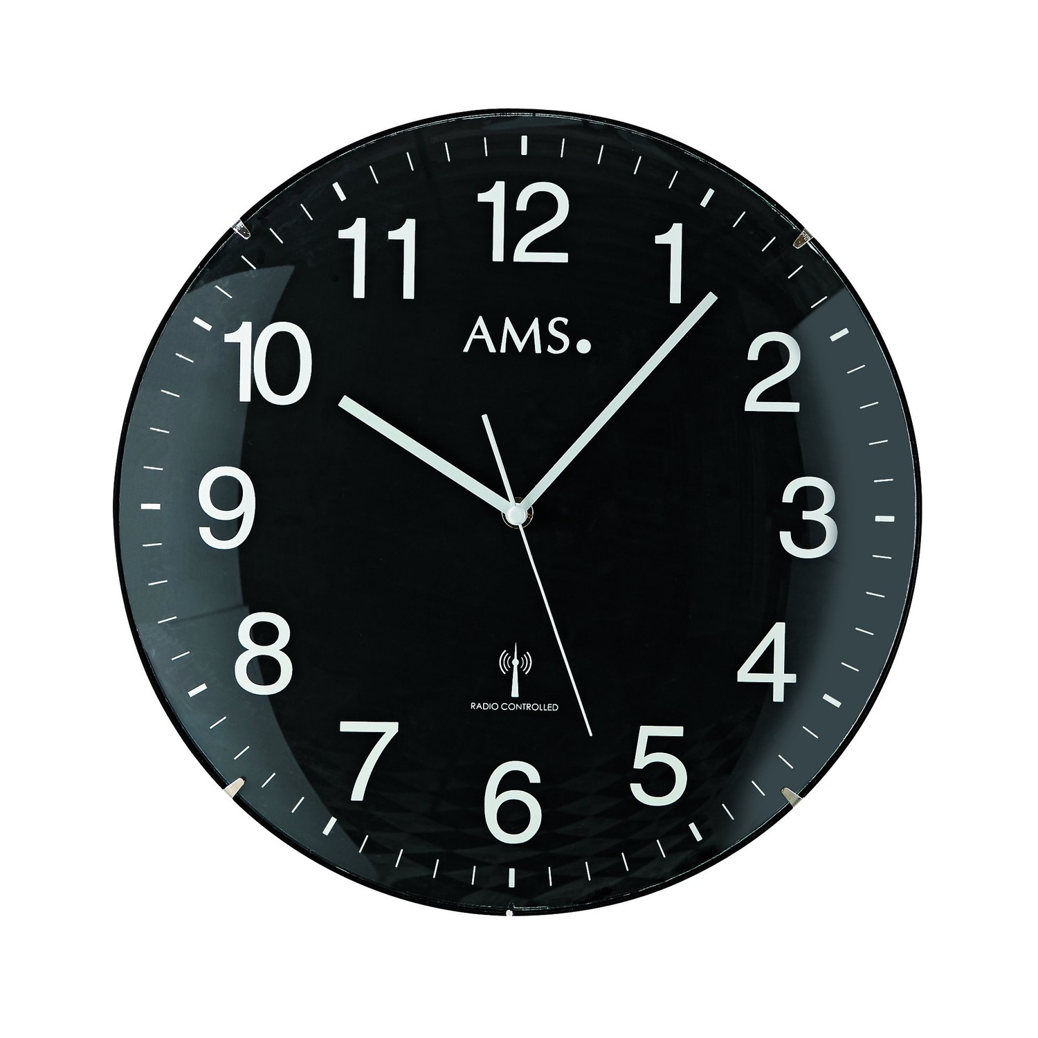 AMS Radio-Controlled Wall Clock, Wood, Multi-Colour, 34 x 34 x 7 cm ...