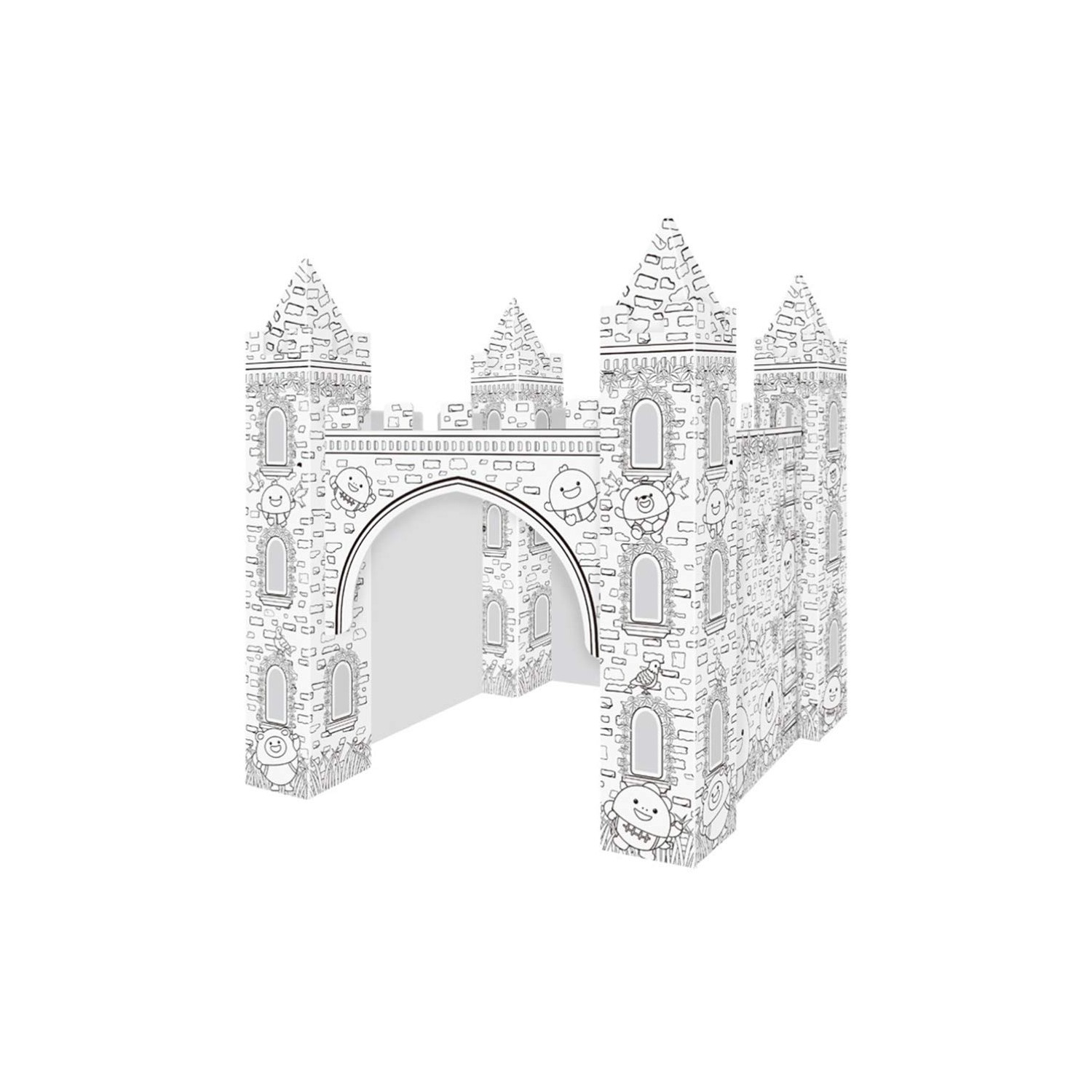 EXCEART 1 Set Colorizing 3D Castle Paper Fairy Tale Castle Paintable ...