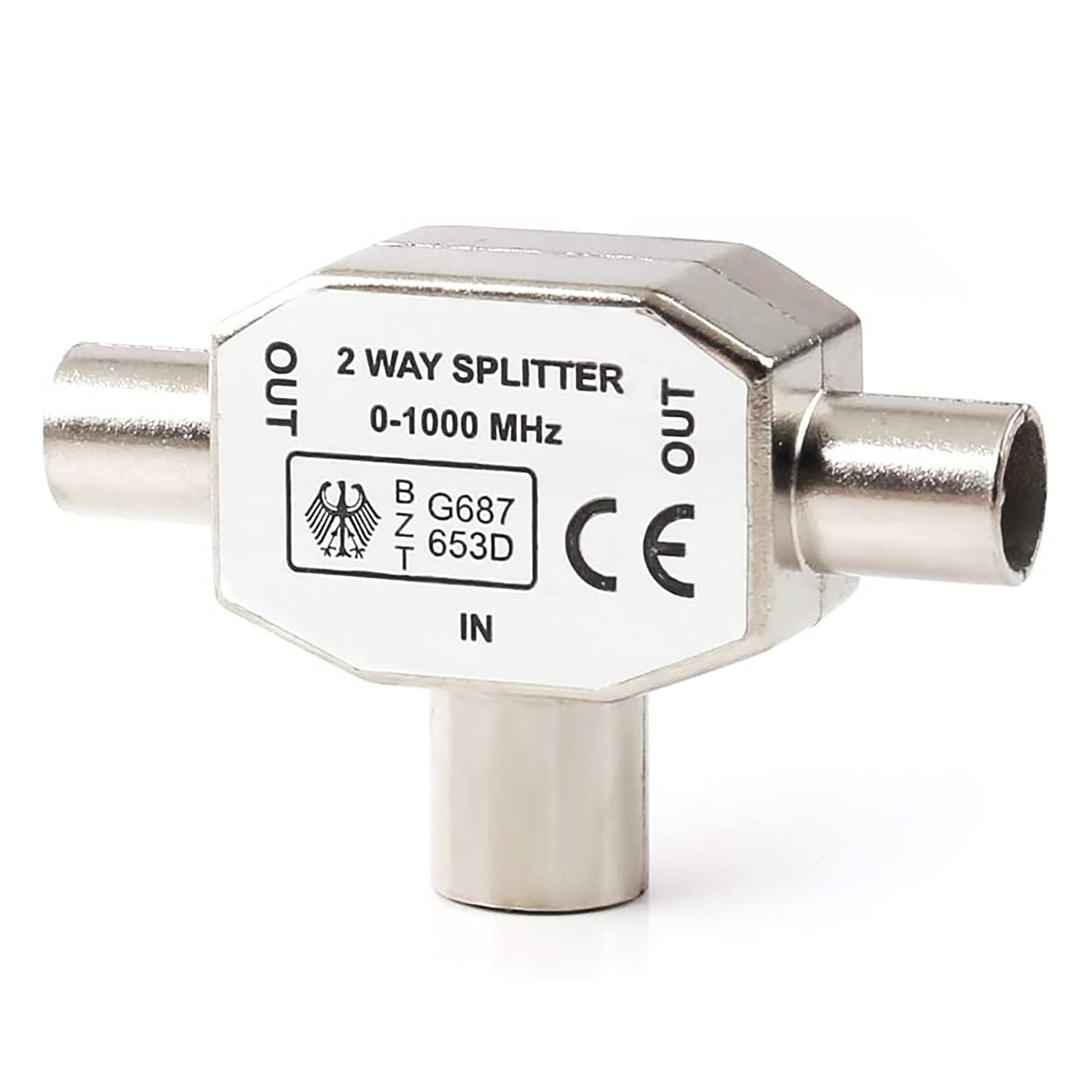 TV Aerial Splitter 2 Way, Female To Two Male Coaxial TV Aerial ...