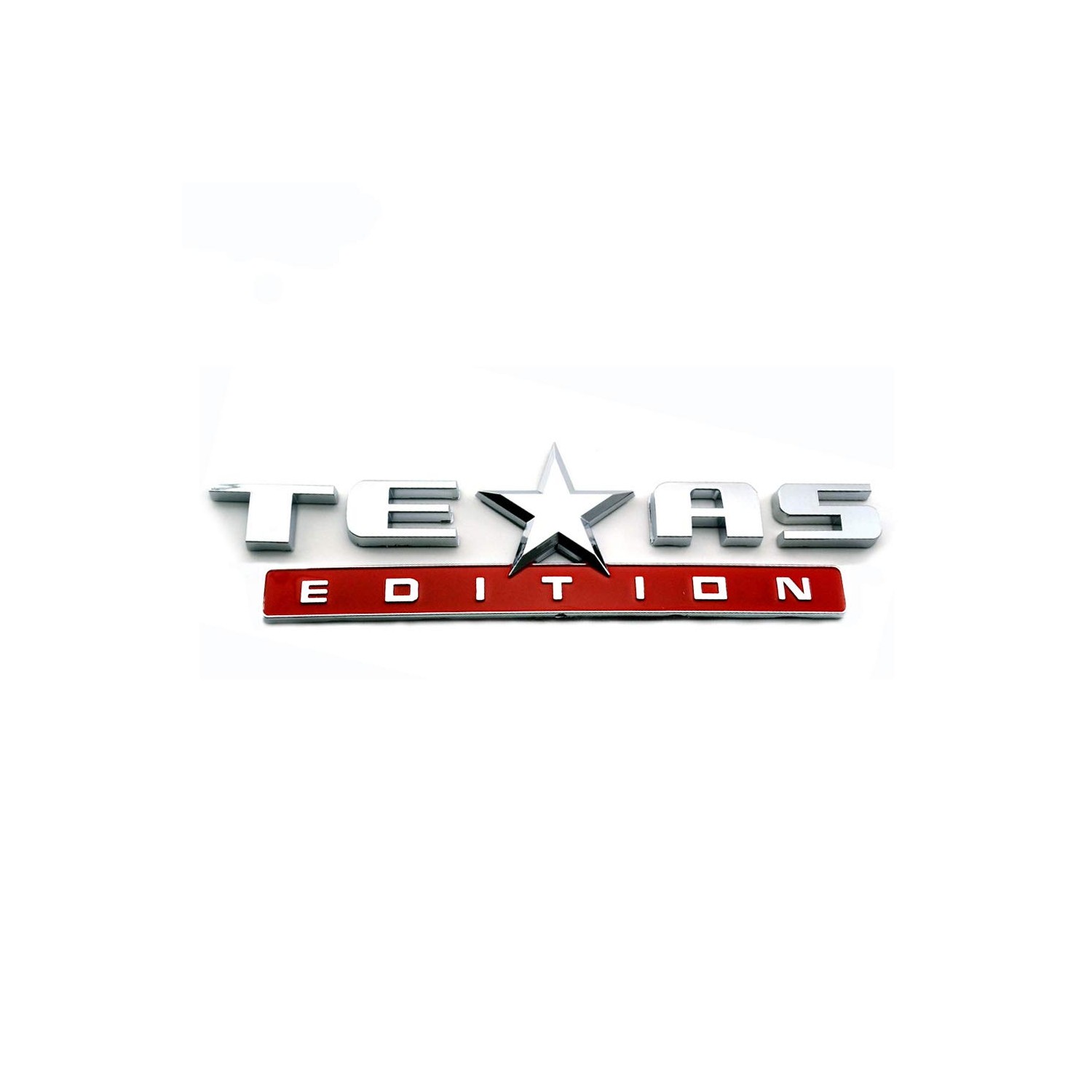 1 Count Silver+Red 3D Texas Edition Emblem compatible with Chevy ...