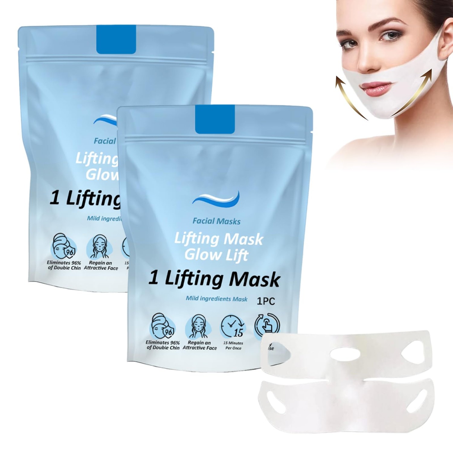 2Pcs Chin Mask Lift,Chinology Double Chin Lifting Mask,Lift Chin Mask ...