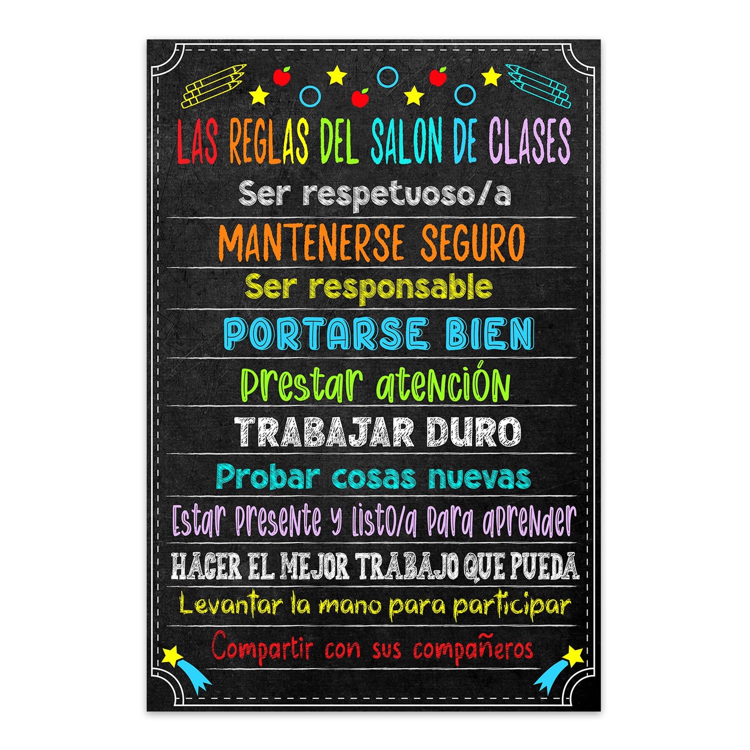 Spanish Posters for Classrooms Decorations 12"x18"Motivational Spanish ...