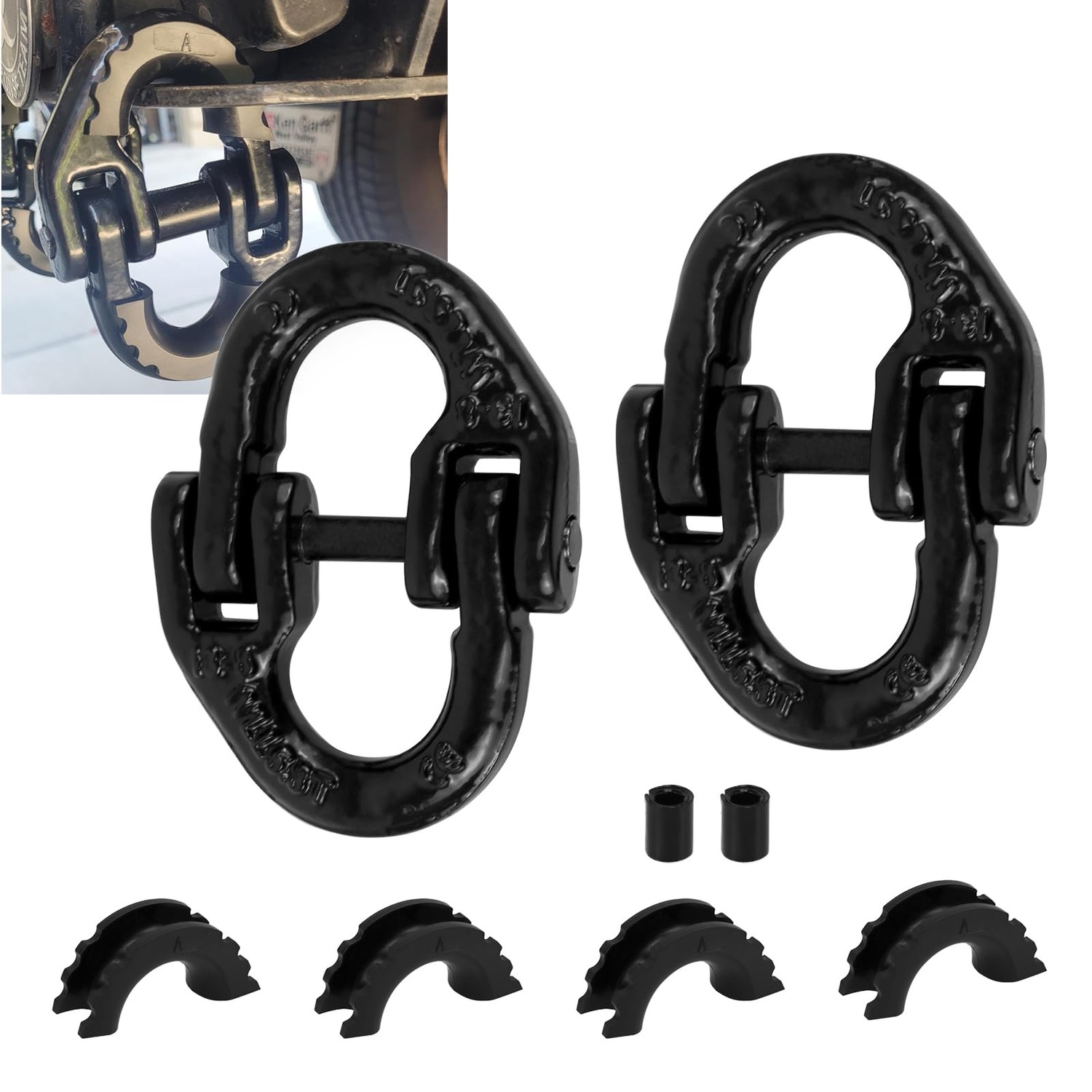 RYANSTAR RACING Heavy-Duty 2-Pack 1/2" Safety Chain Connector: G80 Tow ...