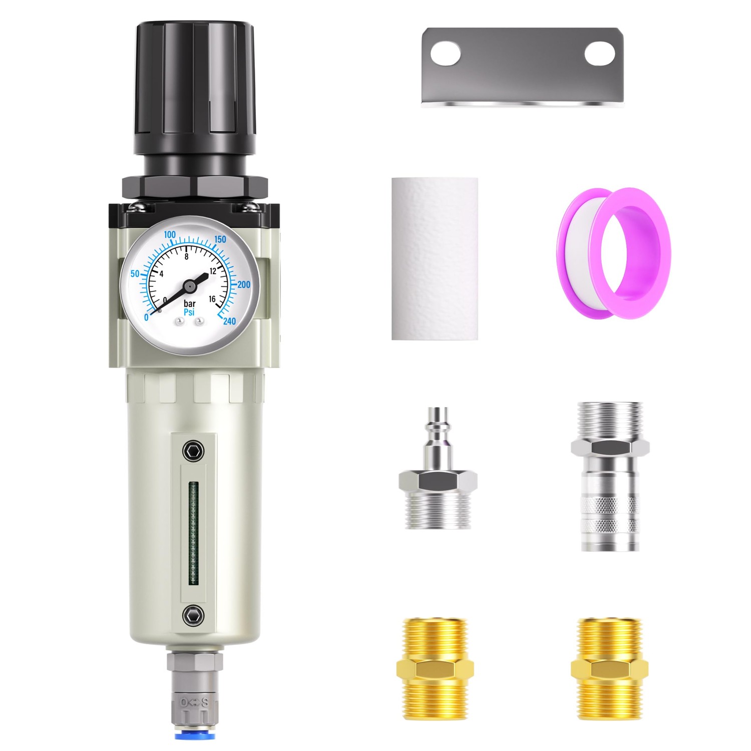TAILONZ PNEUMATIC 0-240PSI 3/4 Inch NPT Industrial Heavy Duty ...