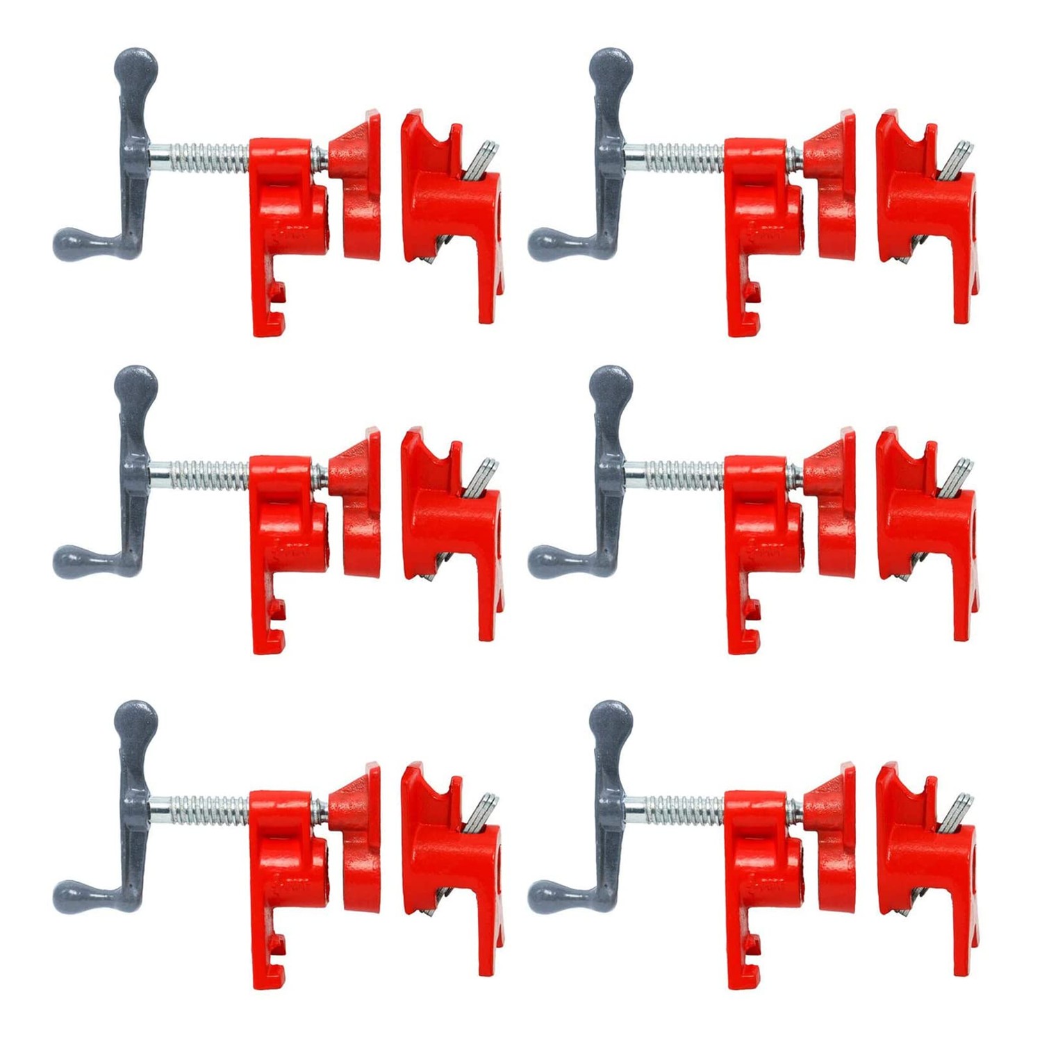 FLKQC 3/4" Wood Gluing Pipe Clamp Set with Unique Foot Design Red Heavy ...