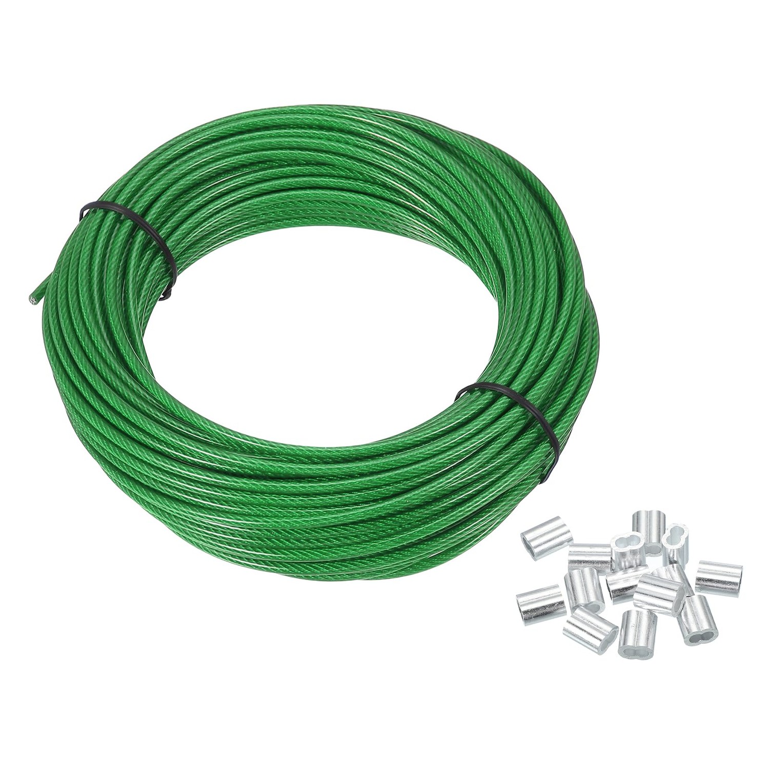 PATIKIL 3mm Wire Rope, 66 ft 304 Stainless Steel Wire Cable Black Vinyl ...