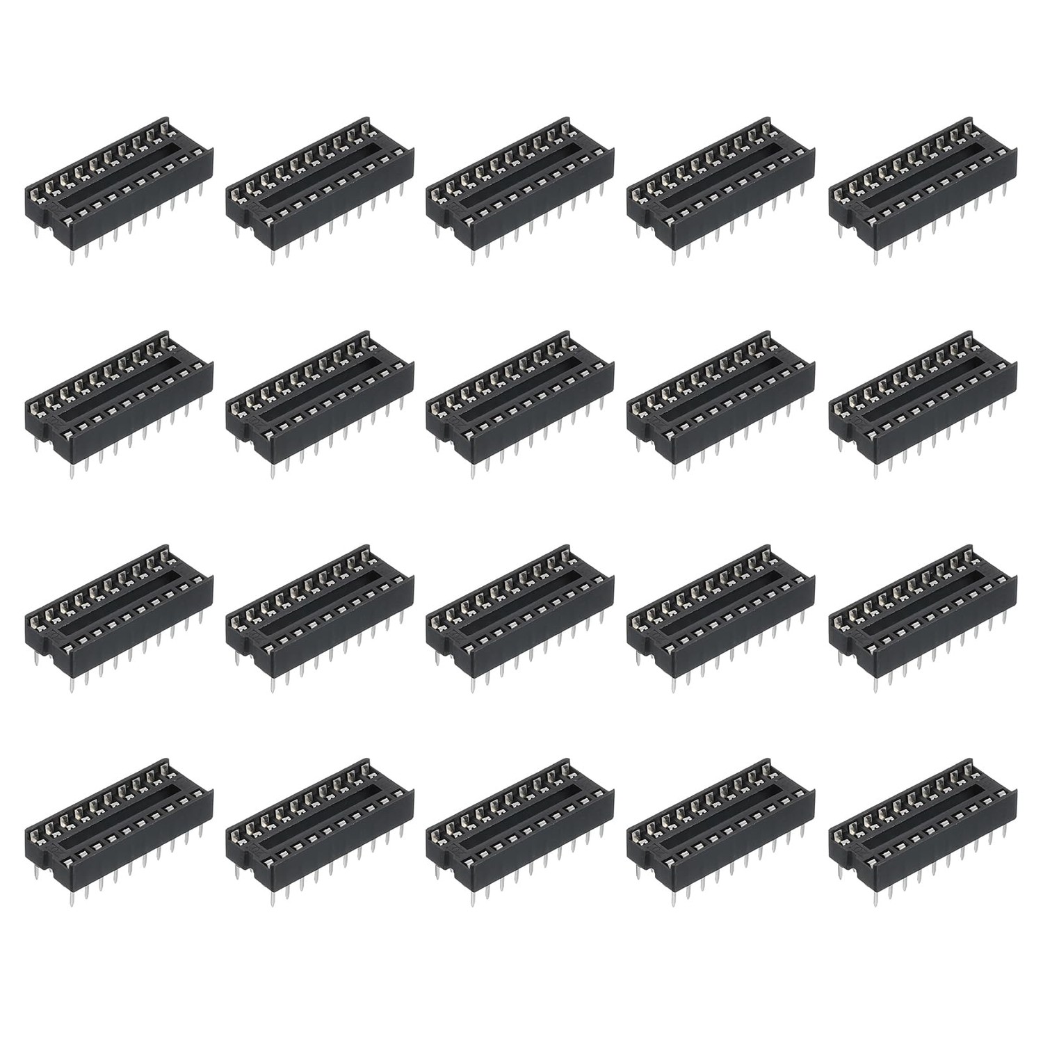 sourcing map 24Pcs DIP IC Chip Socket Adapter 7.62mm Row Pitch 20 Pin ...