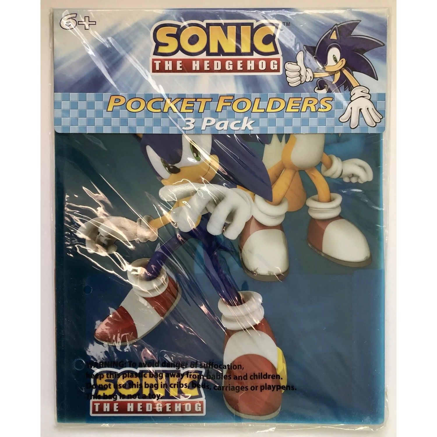 MZB Sonic The Hedgehog 3 Pack Pocket Folders, School, Binder, Sega ...