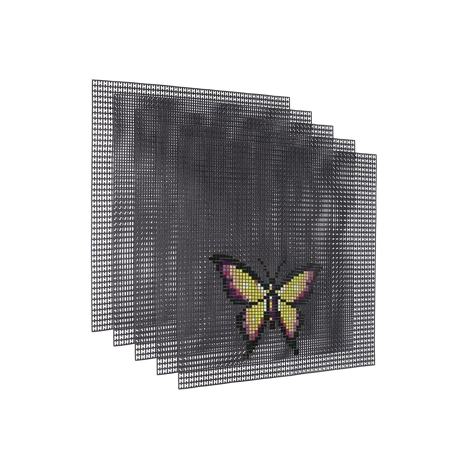 BENECREAT 5 Pcs Fuse Bead Canvas, Black Square PegBoard, Snappix Canvas ...