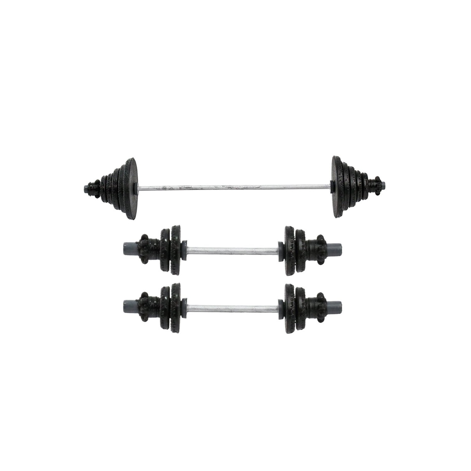 Set of 3 Plastic Toy Miniature Dumbbell Weight Sets for Action Figures ...