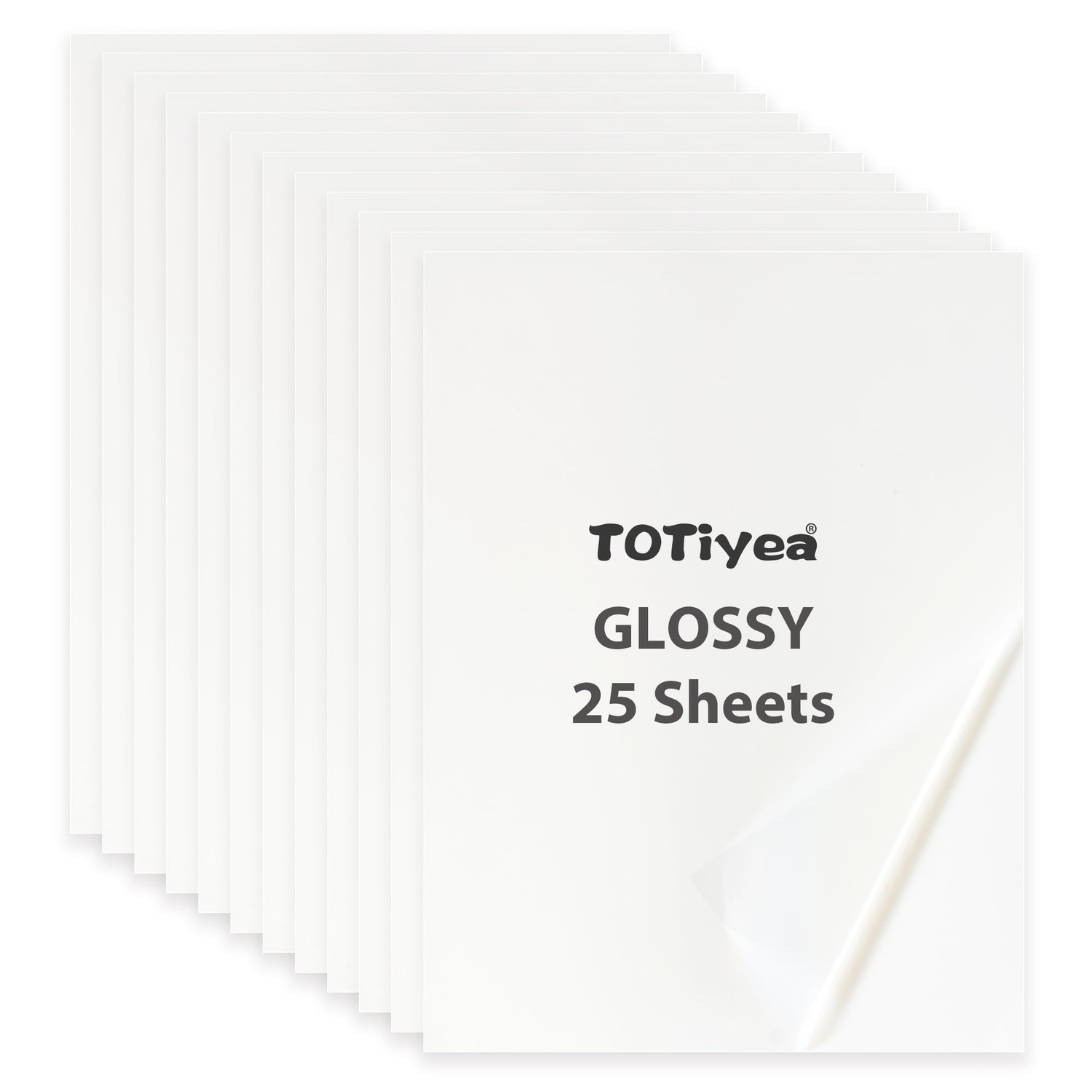 TOTiyea 25 Pack 90% Clear Printable Vinyl Sticker Paper for Laser ...