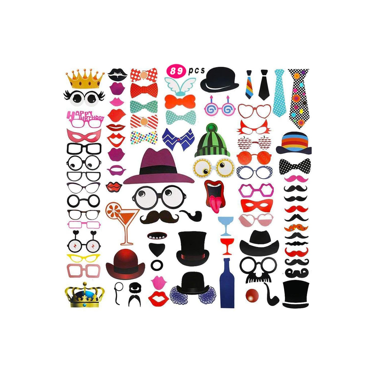 Pack of 89 Photo Box Props Party Decoration for Carnival, Birthday ...