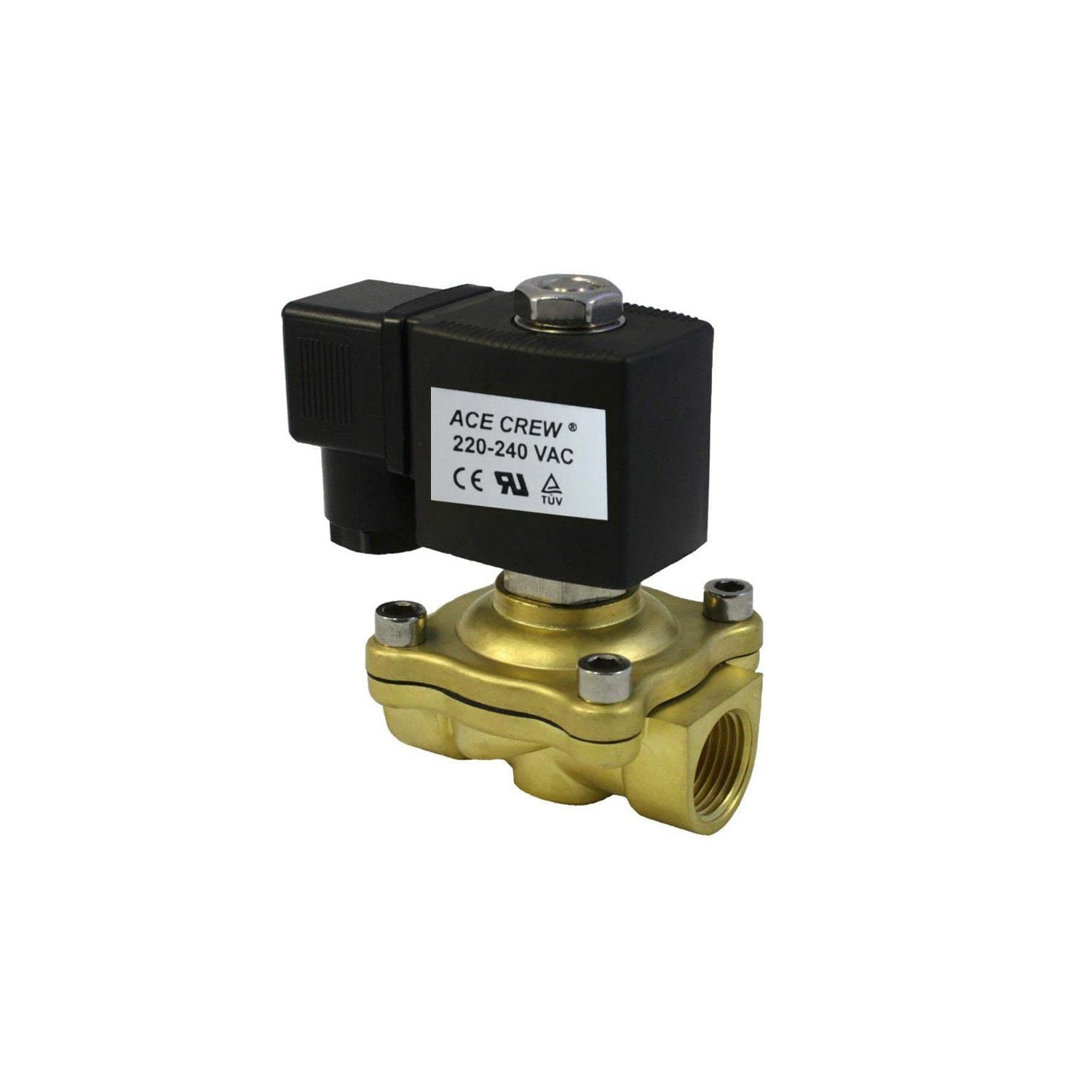 VITON 3/4 in 220V-240V AC Brass Solenoid Valve NPT Gas Water Air ...