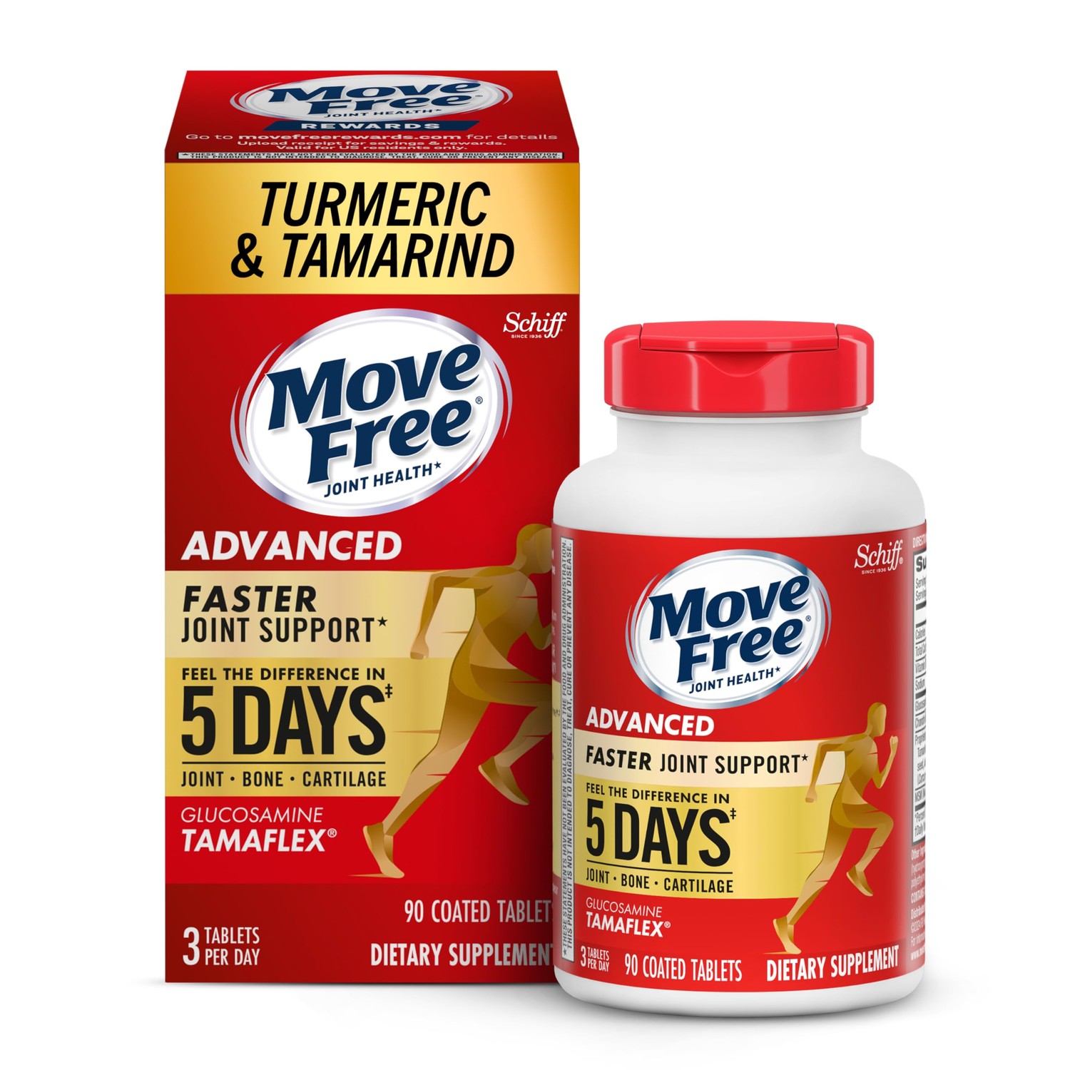 Move Free Advanced 5-Day Joint Support Supplement with Turmeric ...
