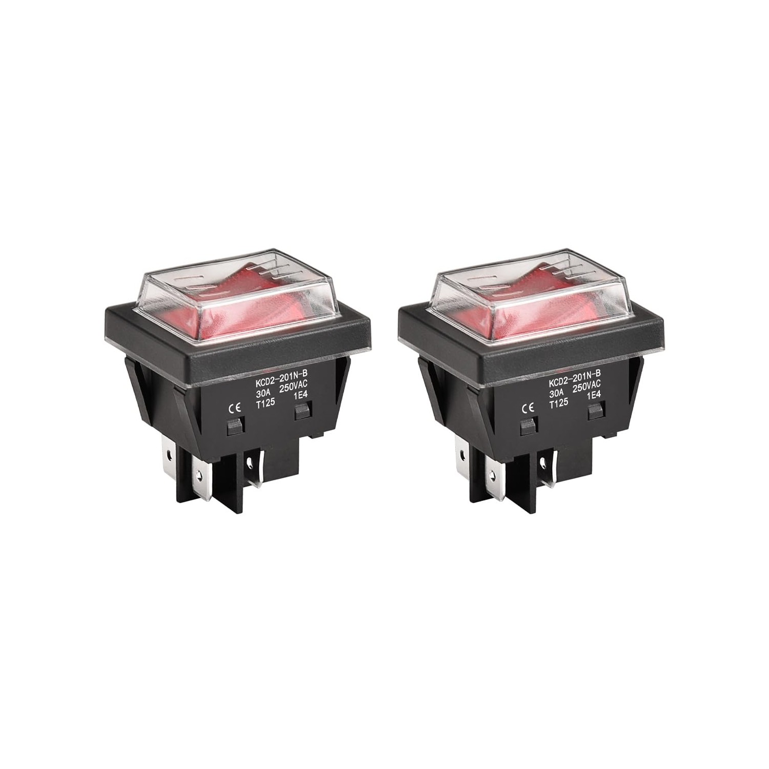Heschen High Current Rocker Switch, 30A 250VAC, ON-OFF 2 Positions ...