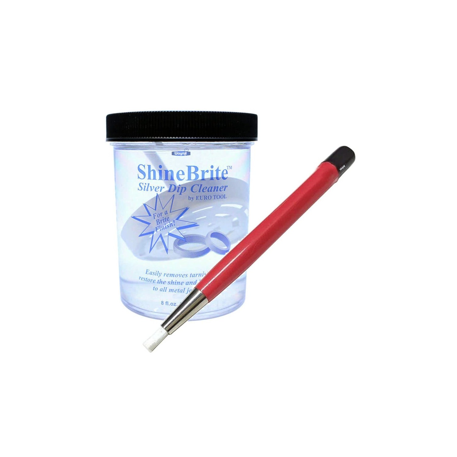 ShineBrite Silver Dip Jewelry Cleaner 8 Oz and Fiberglass Pencil ...