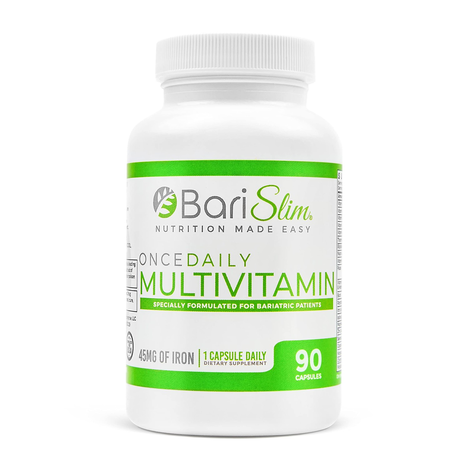 Bari Slim Once Daily Bariatric Multivitamin Capsule - 45 mg of Iron ...