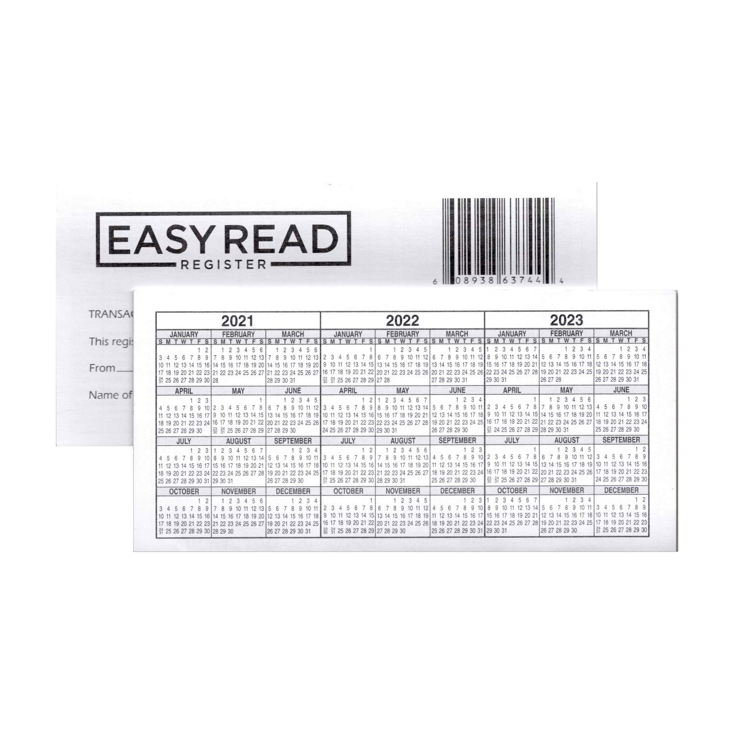 Checkbook Transaction Register with 2021-2022-2023 Calendars - ibspot.com