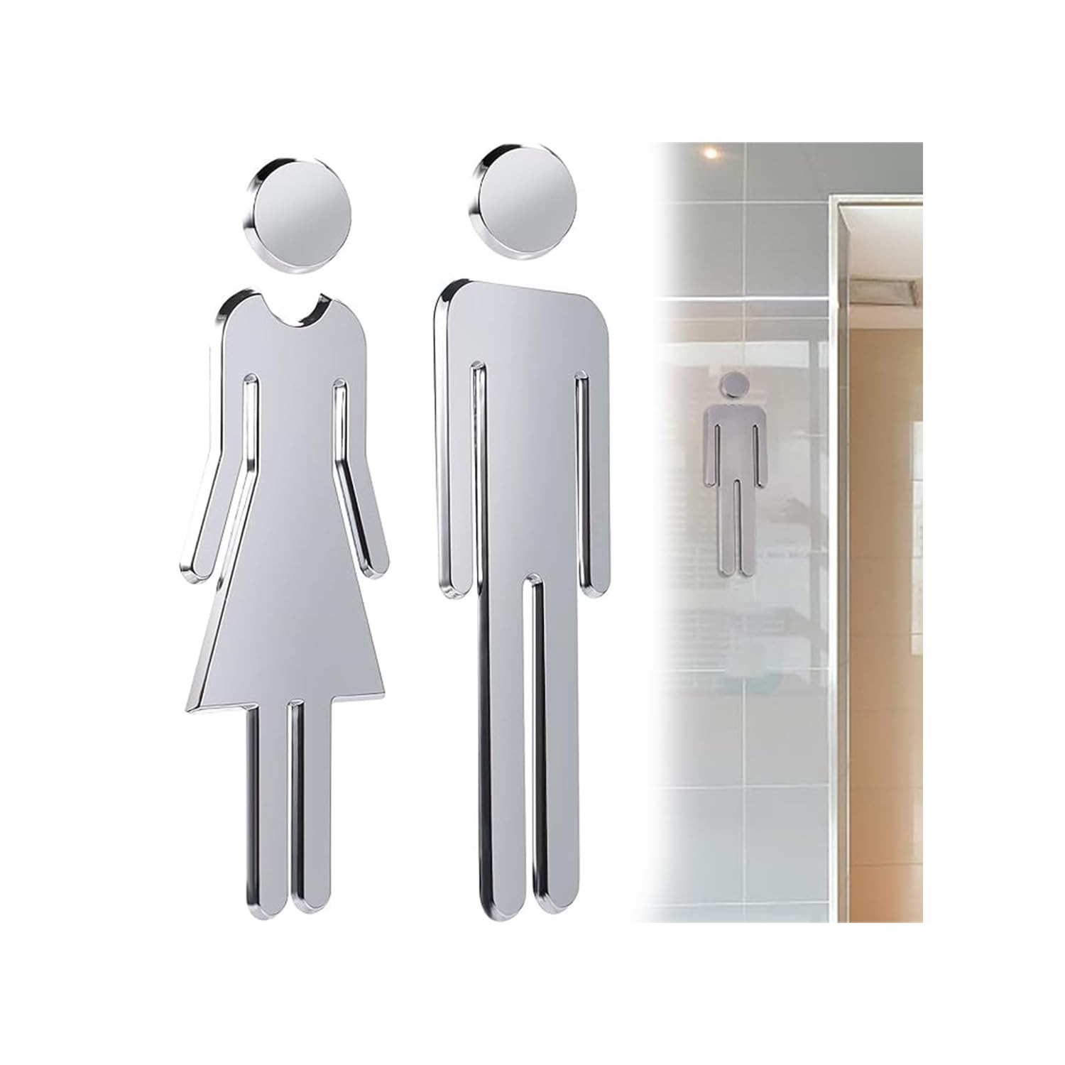 Toilet Sign for Bathroom, Toilet Sign Set Women's Toilet + Men's Toilet ...