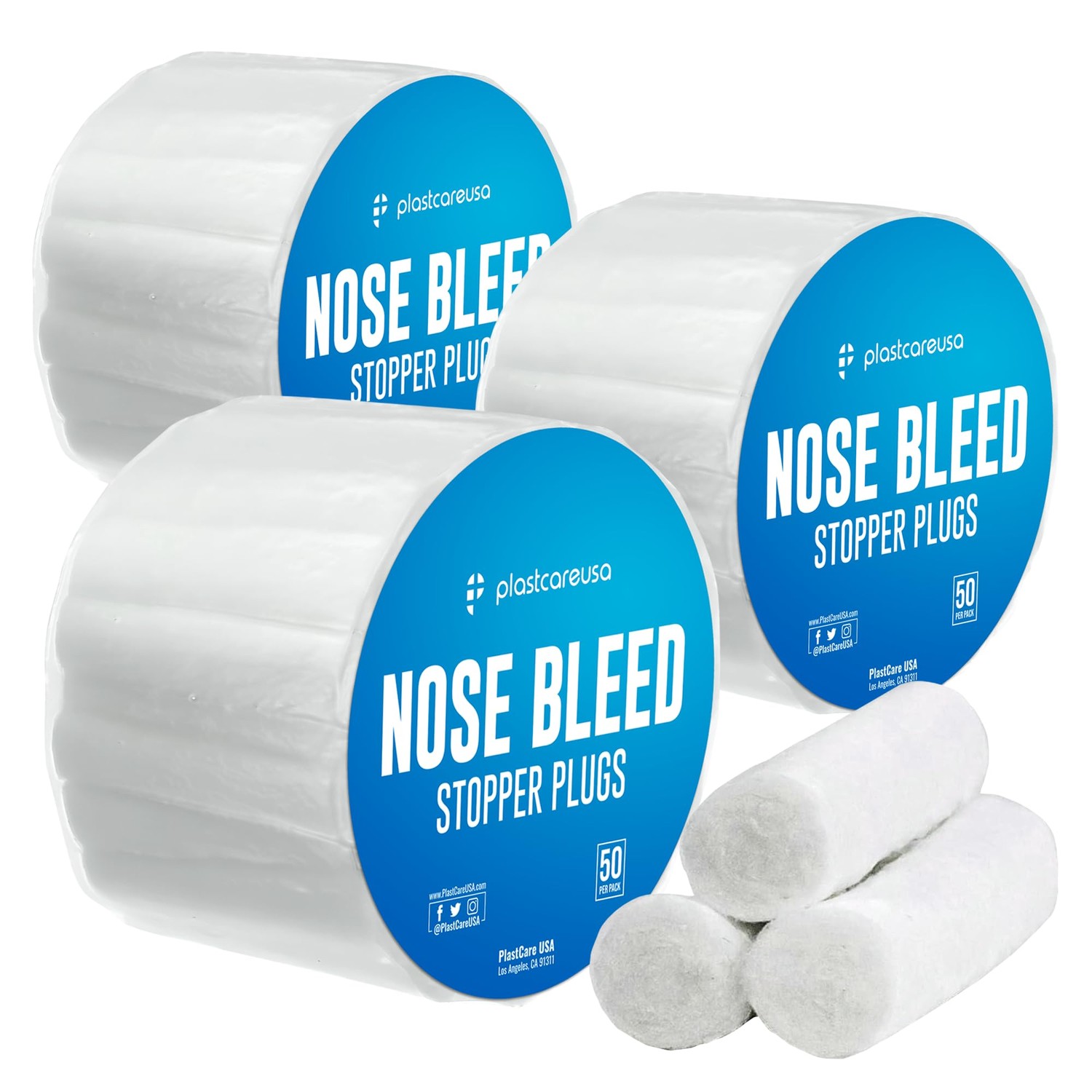 150 Nose Bleed Stopper Plugs - 1.5 Inch Cotton Rolls to Stop a ...