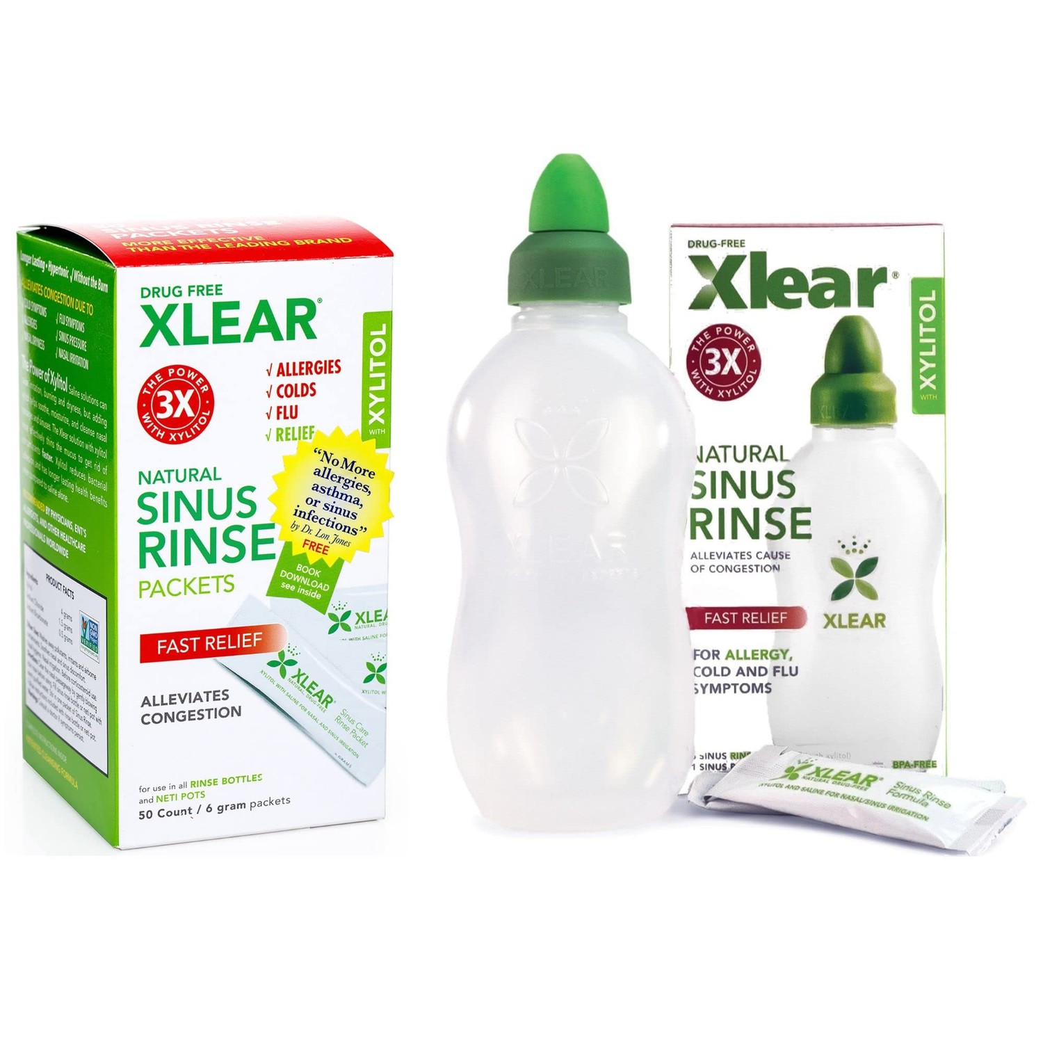 Xlear Xlear Nasal Rinse Refill Packets, Natural Saline Neti Pot Sinus ...