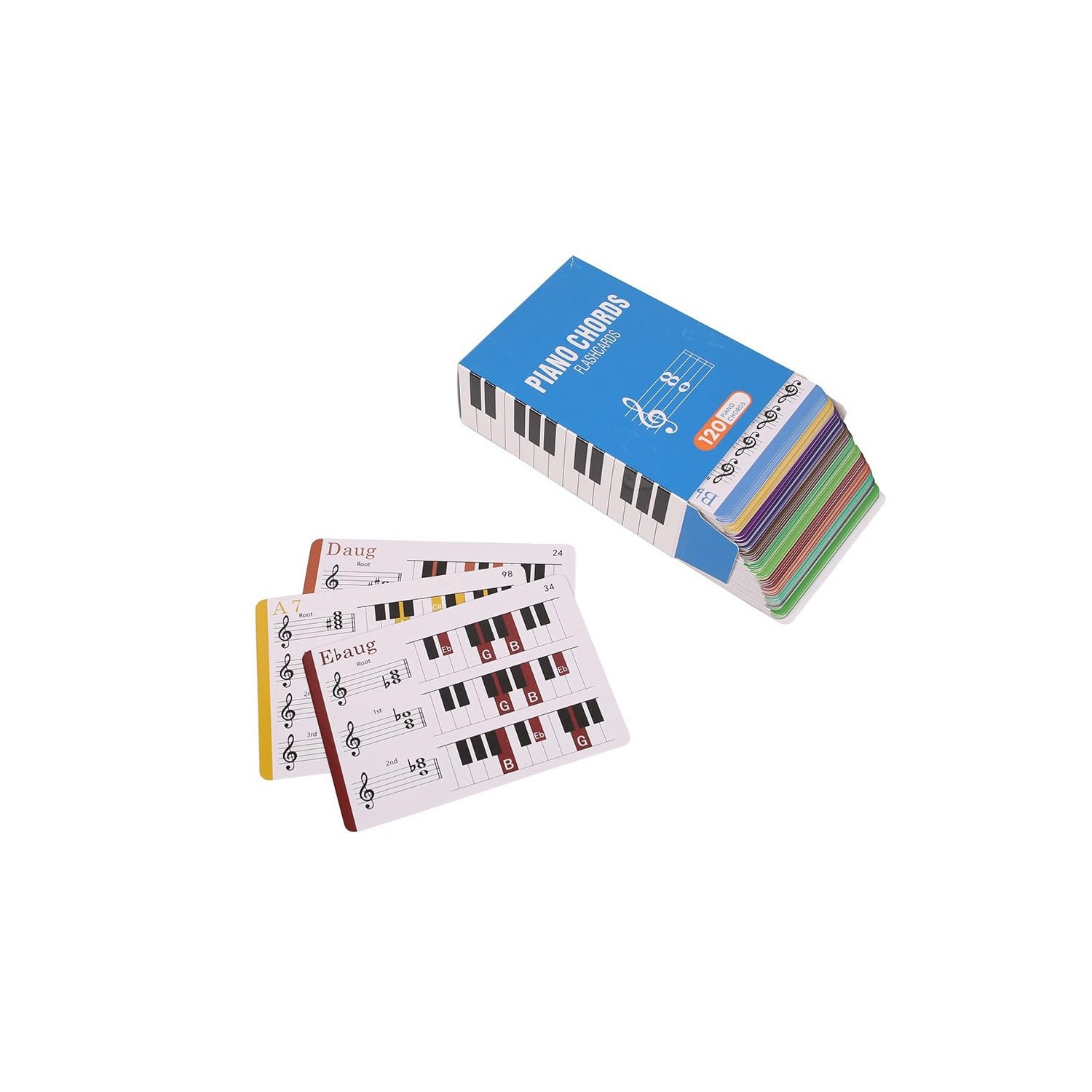IMCCZONY Piano Chord Piano Chords Chart Flash Cards for 120 Chords,Fun ...