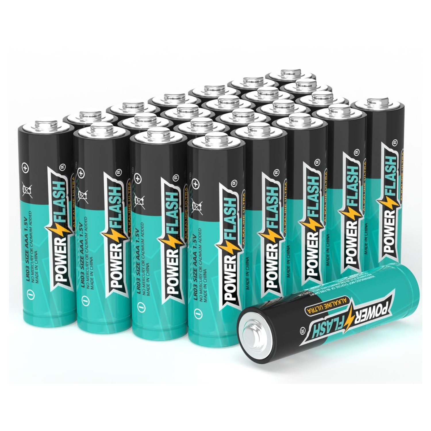 POWER FLASH AAA Batteries 24 Pack with Fresh Date-Triple A Long-Lasting ...
