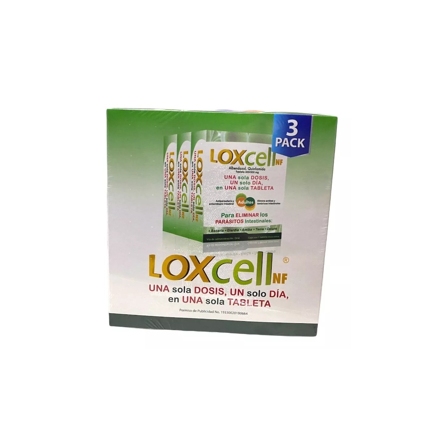 LOXCELL ADULTO NF Pack 3 Loxcell Adulto Nf 400/300 Mg 1 Tableta C/u ...