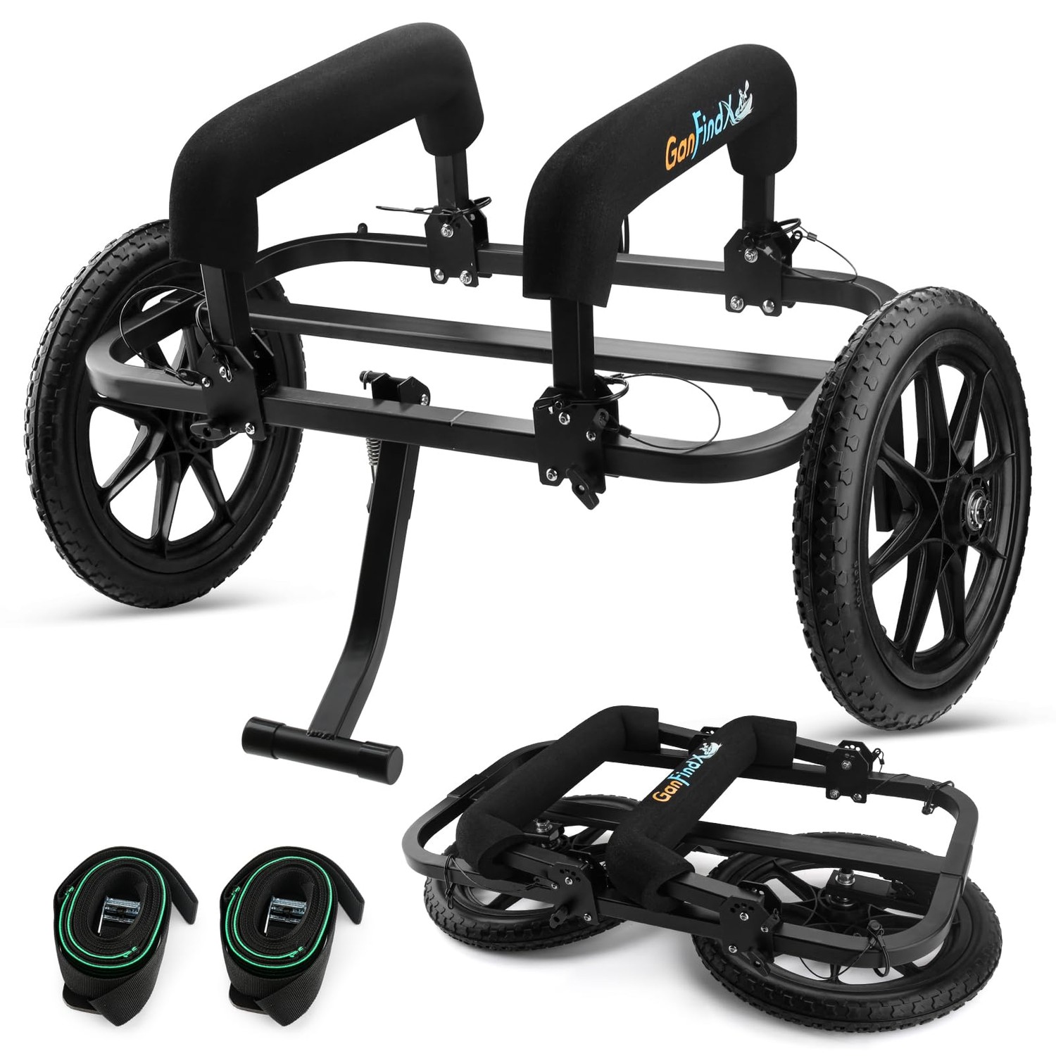 GanFindX Heavy Duty Kayak Cart | Adjustable Foldable Trolley with ...