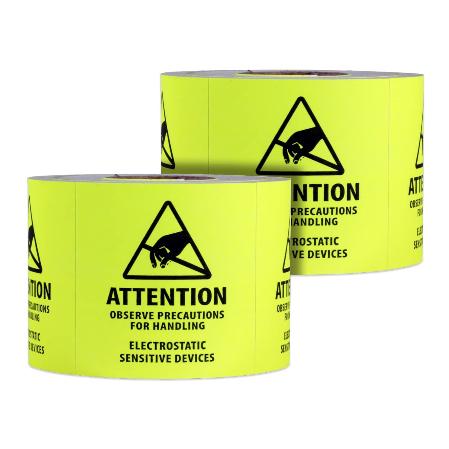 600 Labels, 2 Rolls - Electrostatic Warning Sticker - 2 x 2 inch ...