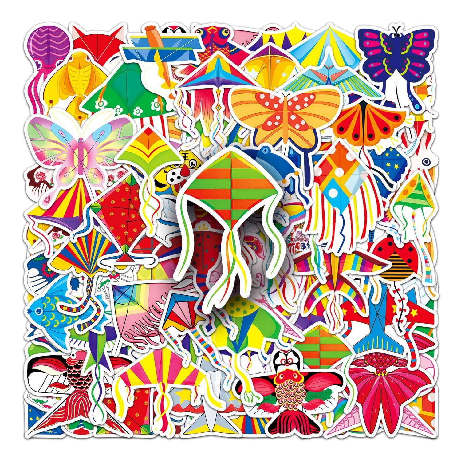 50 Pcs Kawaii Kite Vinyl Stickers,Kite Graffiti Stickers,Vinyl ...
