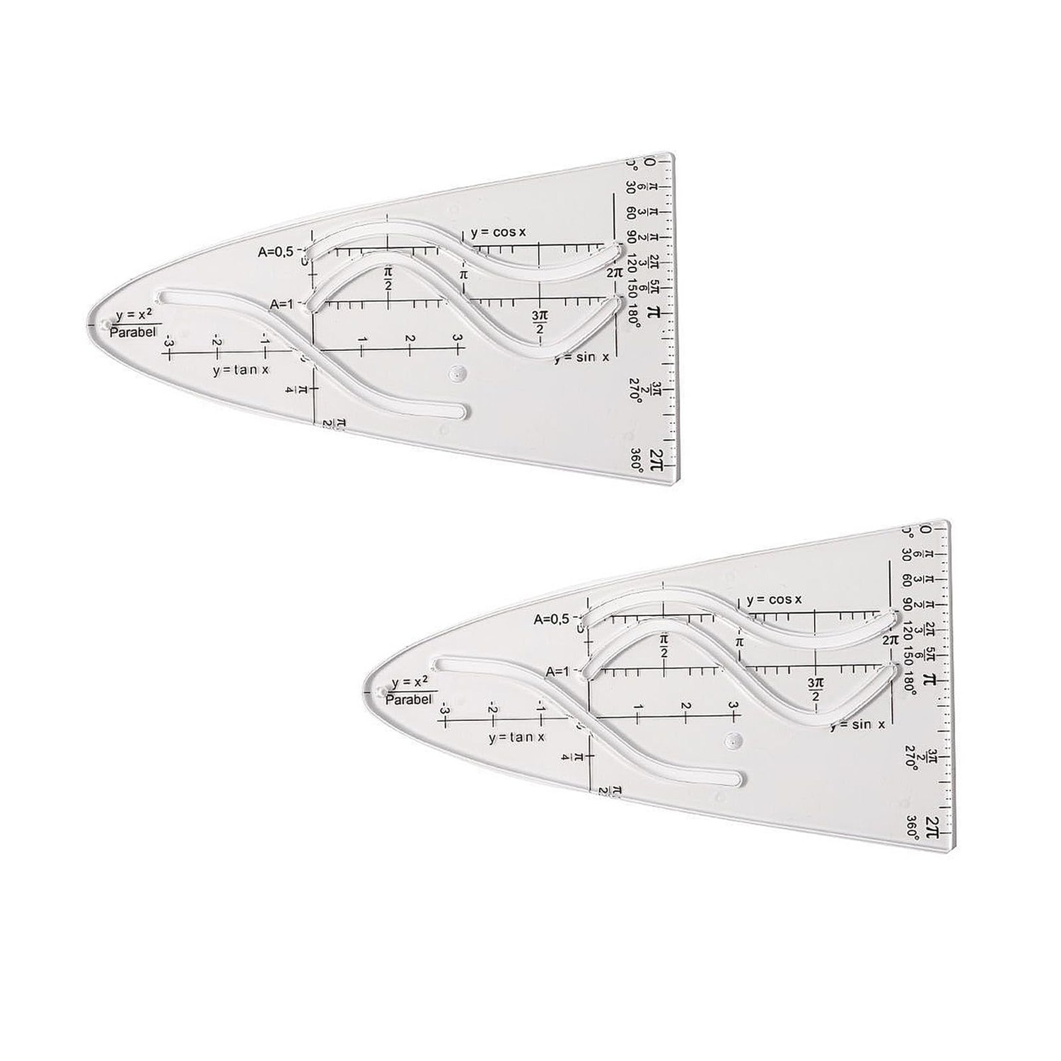 Pack of 2 Parabolic Stencil Maths, Curve Stencil, Parabola Ruler ...