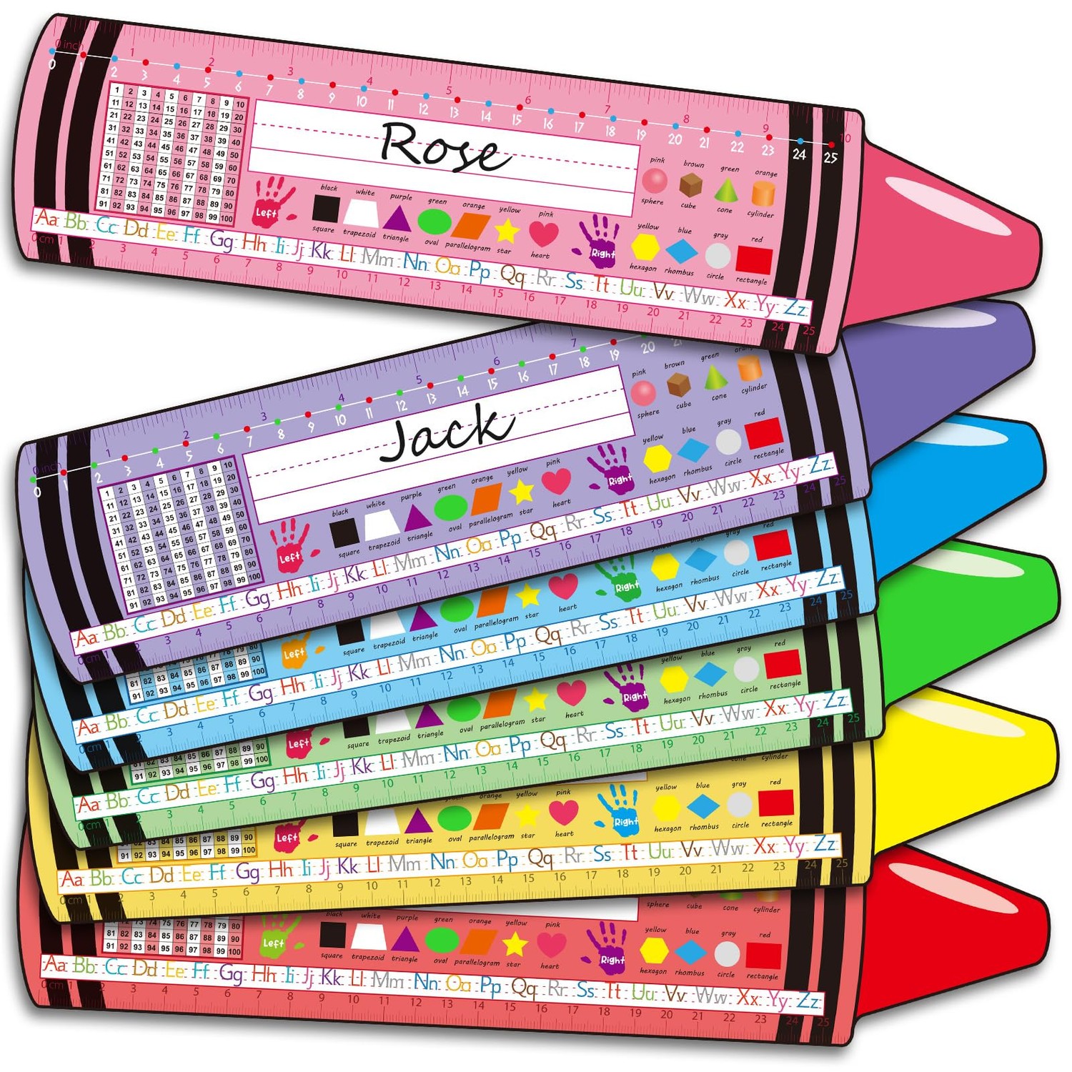 Henoyso 108 Pcs Crayons Desk Name Tags for Classroom Decor with ...