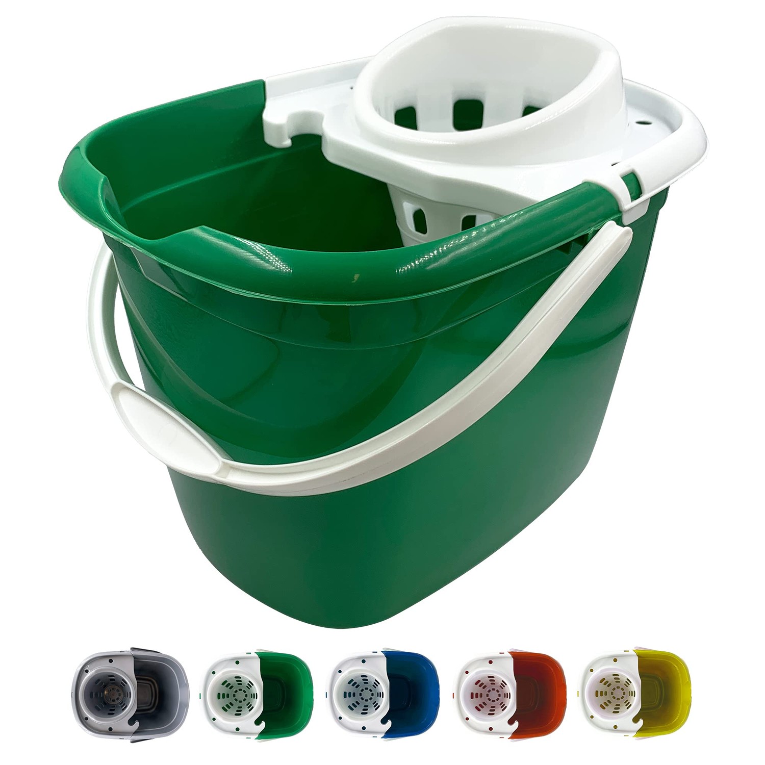 Colour Coded Mop Buckets − 12L Mop Bucket with Wringer and Easy Carry ...
