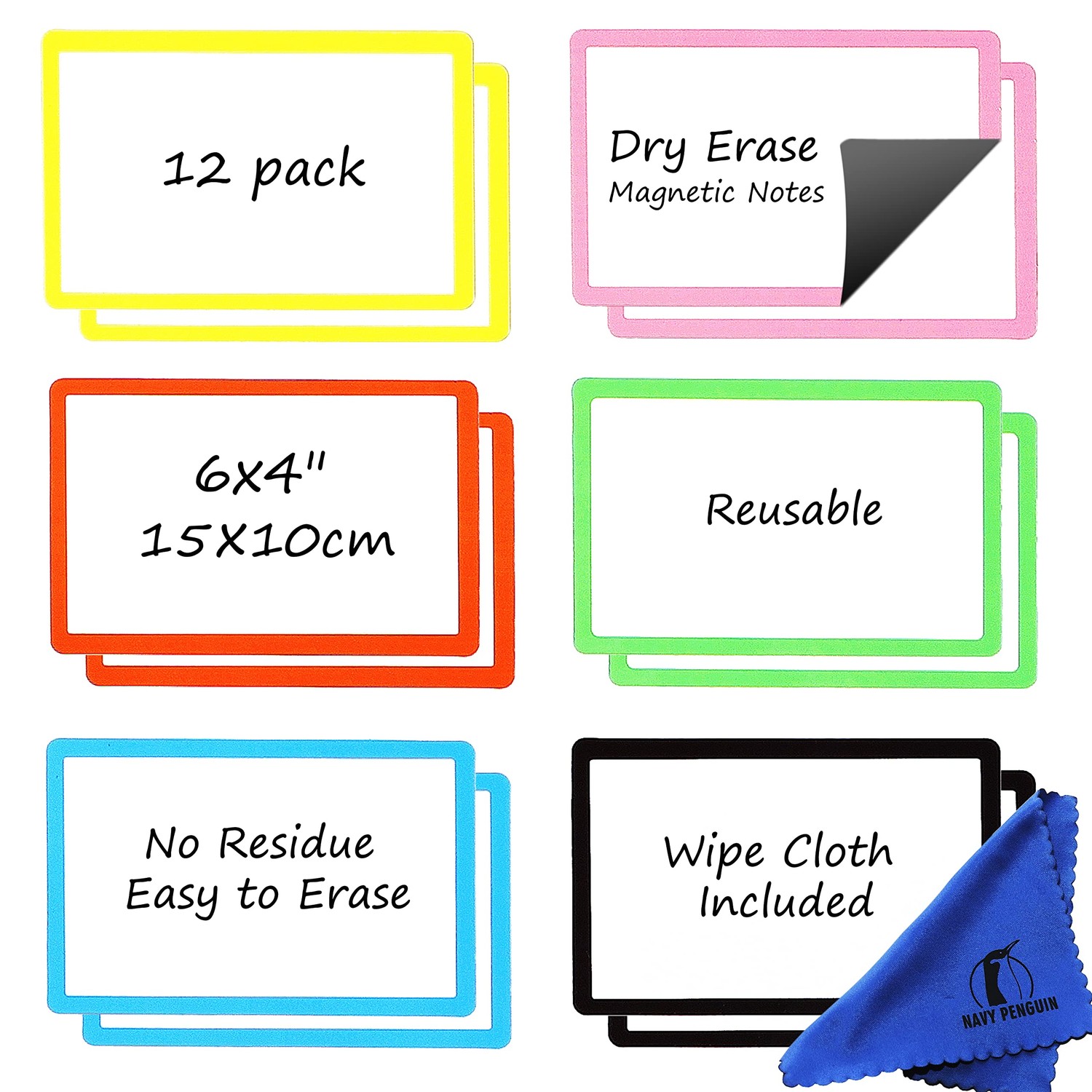 Fridge Scrum Magnets Writeable - Pack of 12 - 15 x 10 cm Whiteboard ...