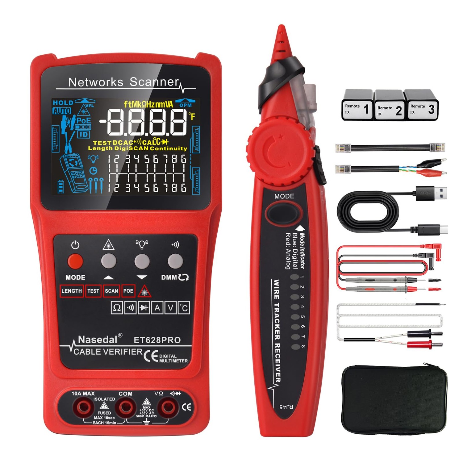 Network Cable Tester Wire Tracker Tone Generator Ethernet Tester ...