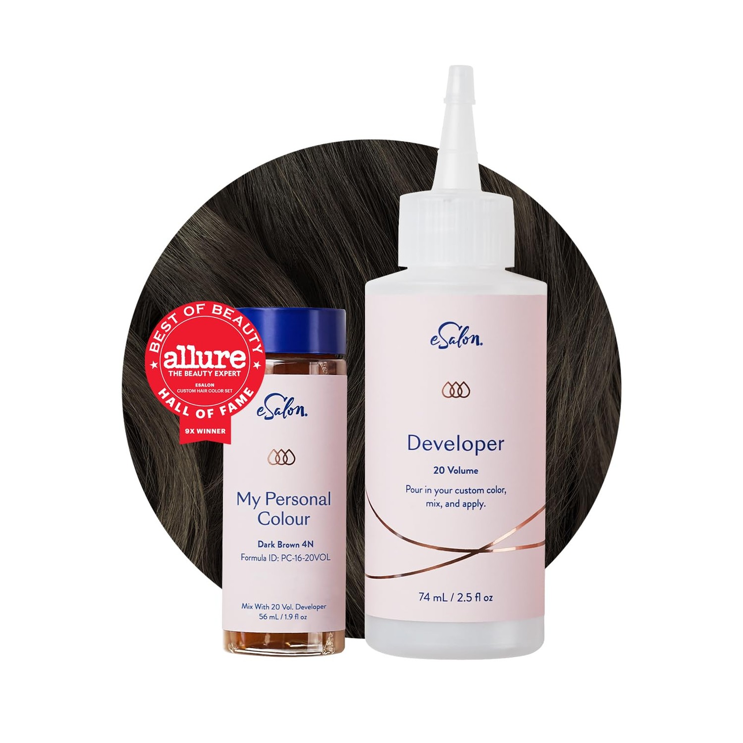 eSalon Permanent Hair Colour Set, 100% Grey Coverage, Home Dyes, 0% ...