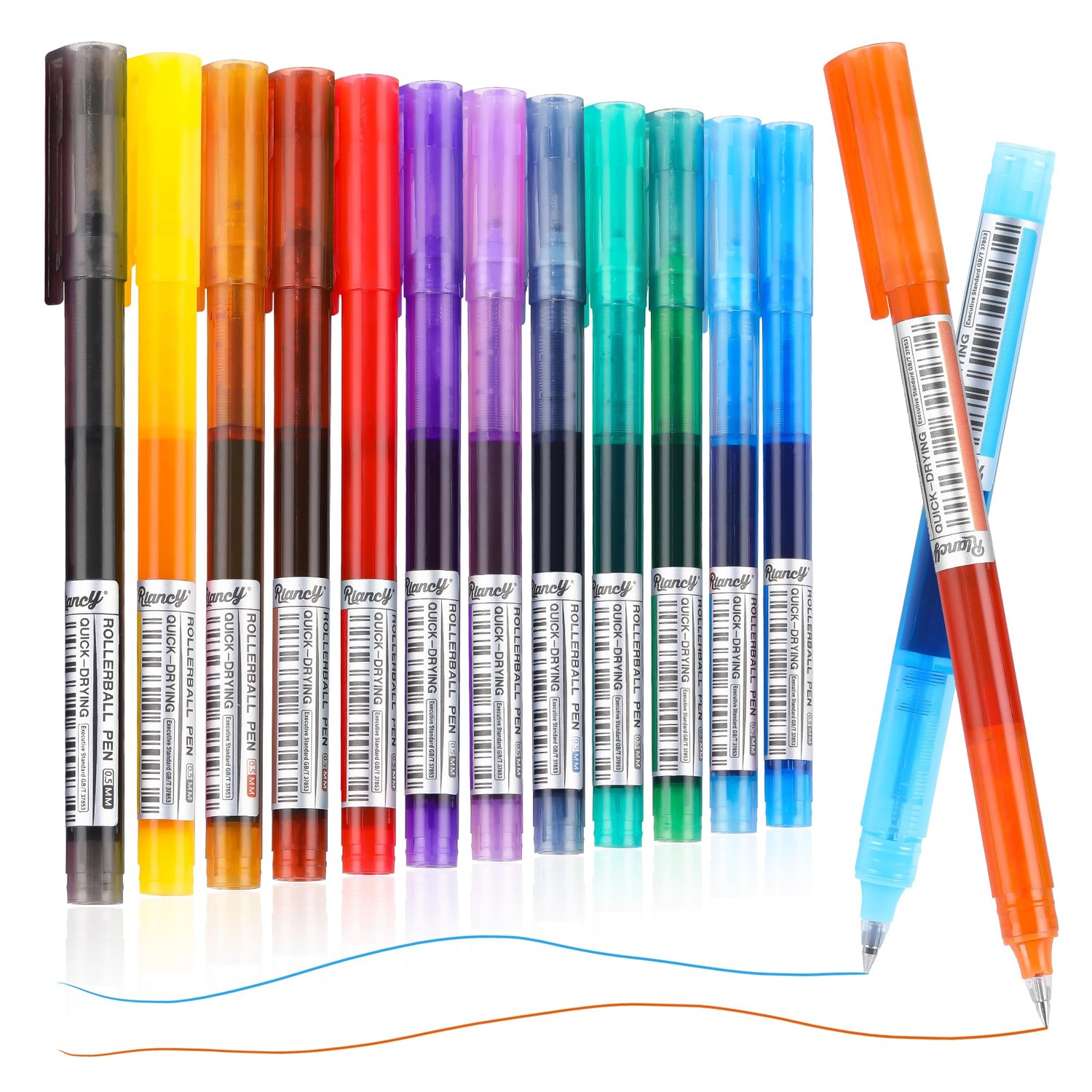 USUAL Liquid Ink Rollerball 12 Colored Pens Ballpoint 0.7mm Cute Fine ...